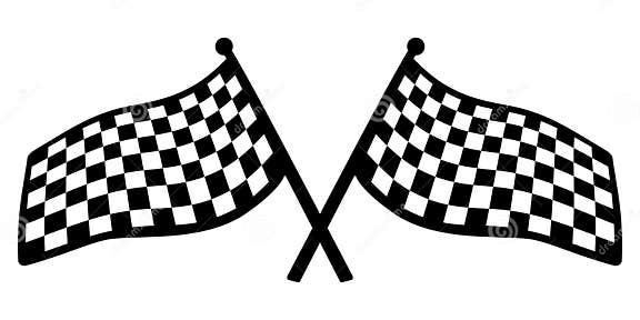 Two Crossed Racing Flags with a Small Checkered Pattern. Stock Vector ...