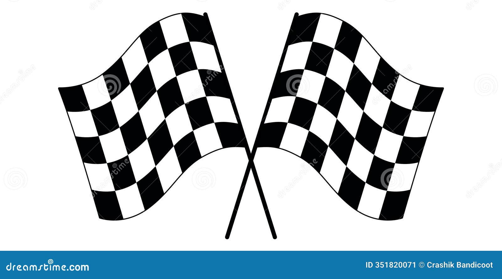 Two Crossed Racing Flags. Vector Isolated Racing Flags Stock Vector ...