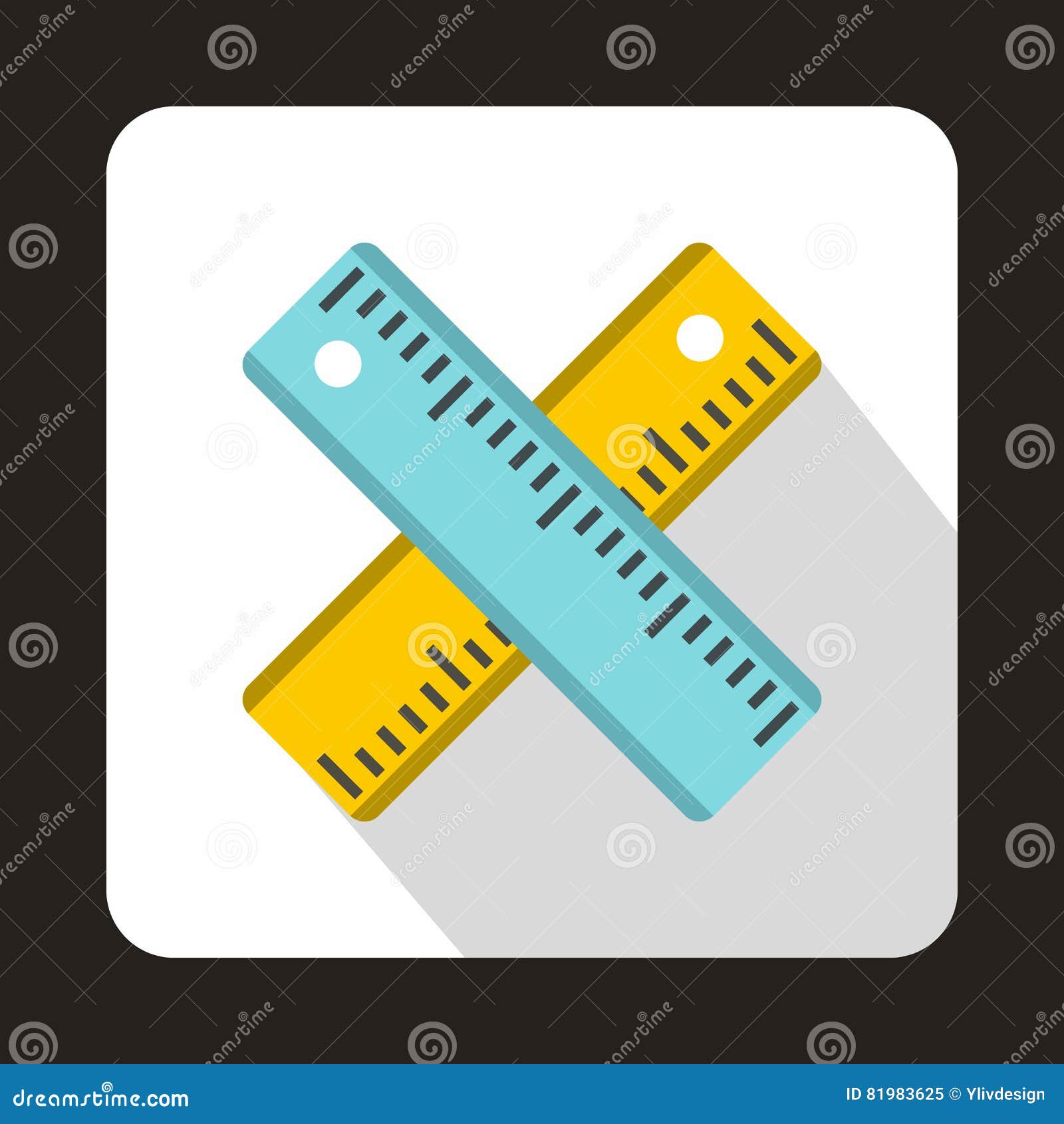 Two Crossed Rulers Line Icon. Ruler Symbol, Outline Style Pictogram On ...