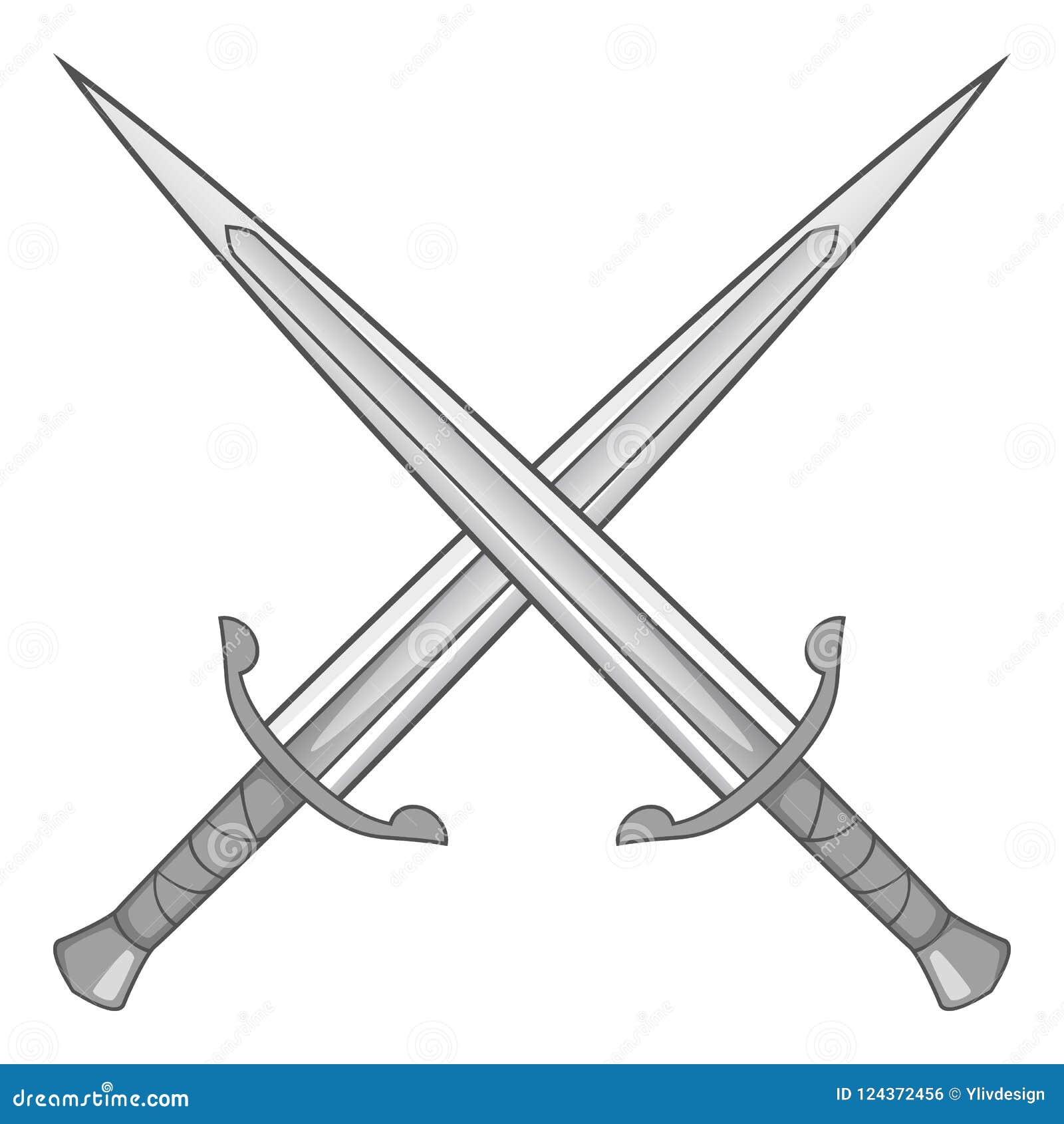 Two Crossed Swords Icon, Gray Monochrome Stock Illustration ... Two Crossed Swords Icon, Gray Monochrome Stock Illustration ...