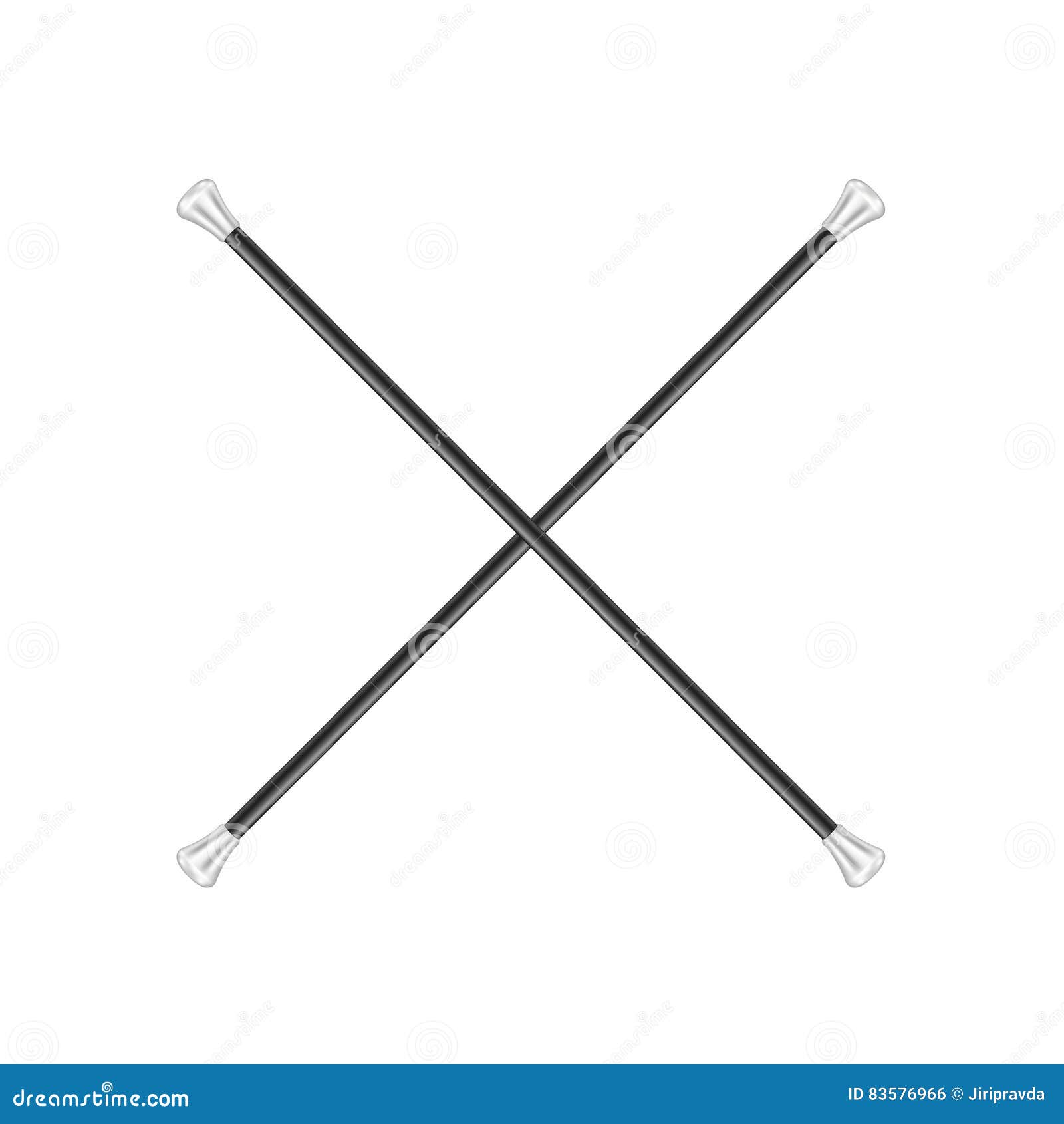 Two Crossed Twirling Batons Stock Illustration - Illustration of trick ...