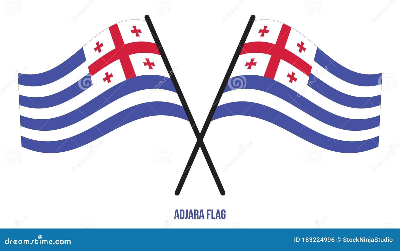 Adjara Flag Waving Vector Illustration On White Background. Adjara ...