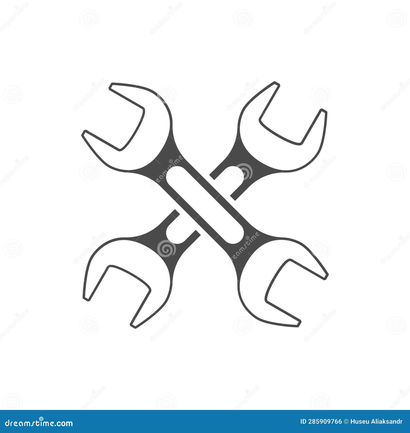 Two crossed wrench. stock illustration. Illustration of construction ...