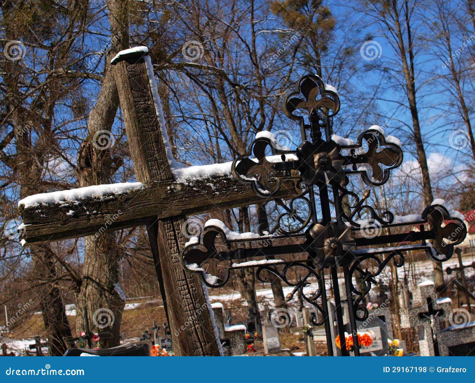 Two crosses stock photo. Image of catholicism, religious - 29167198