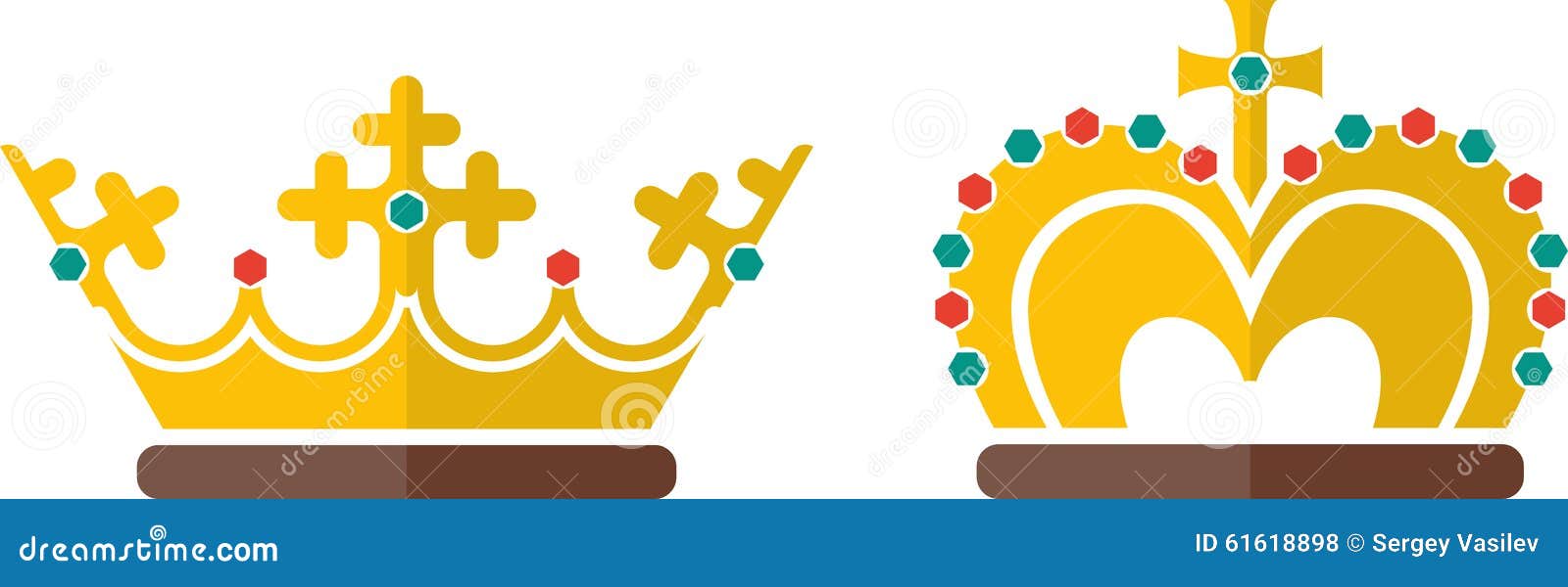 Two crowns stock vector. Illustration of crown, gold - 61618898