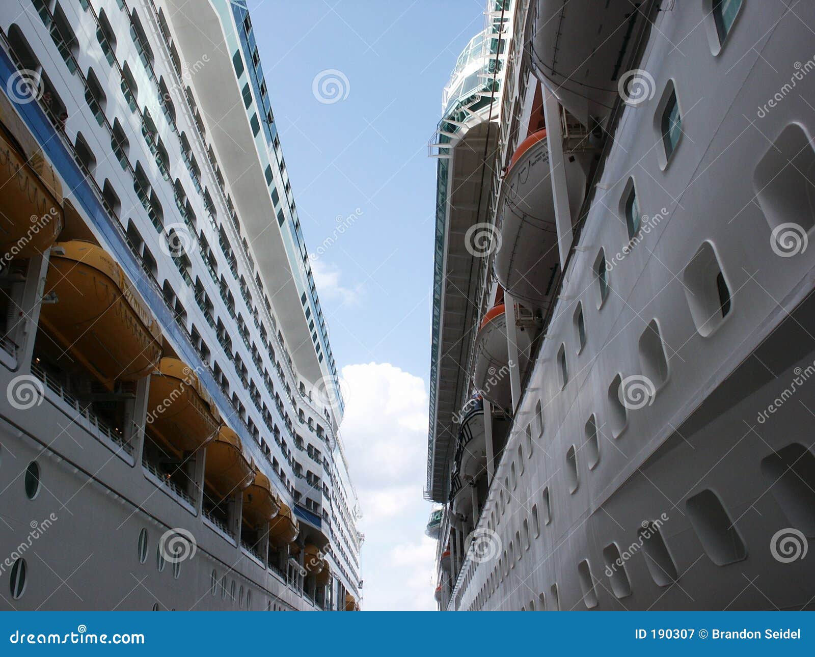Between Two Cruise Ships stock image. Image of cruises - 190307