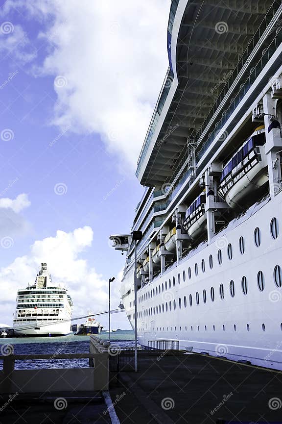 Two Cruise Ships stock photo. Image of boats, liner, cruise - 19275166