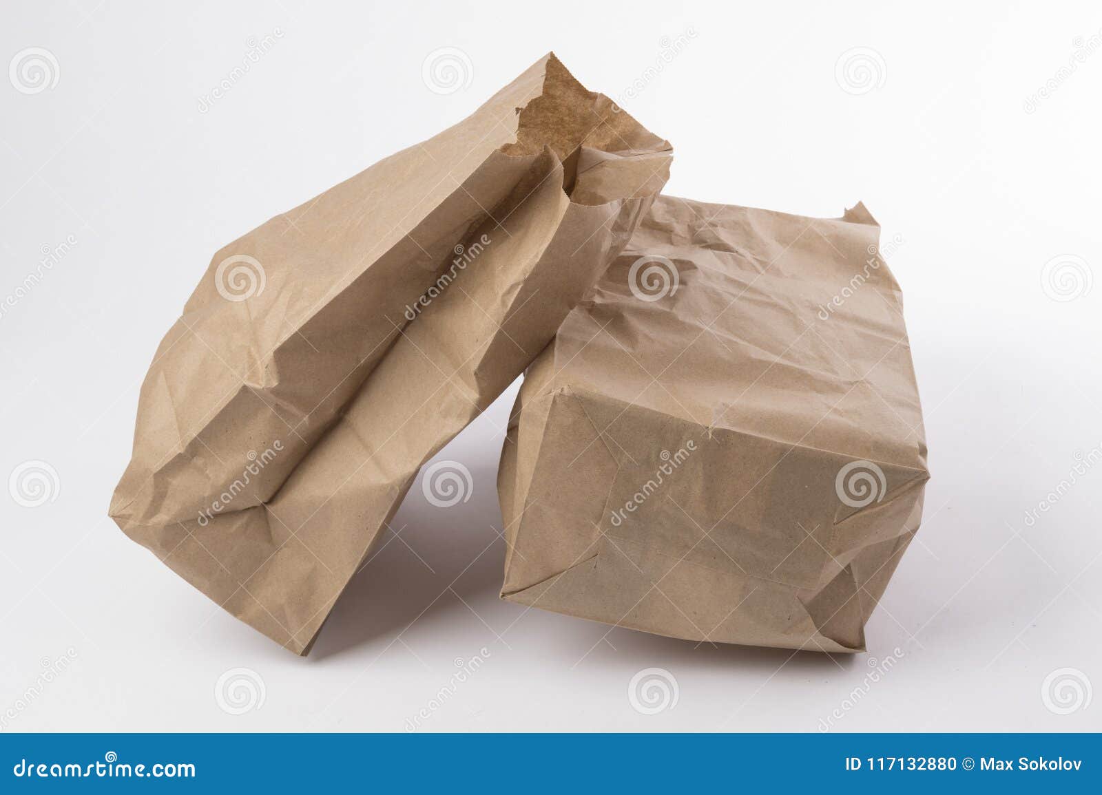 Two crumpled paper bag stock photo. Image of abstract - 117132880
