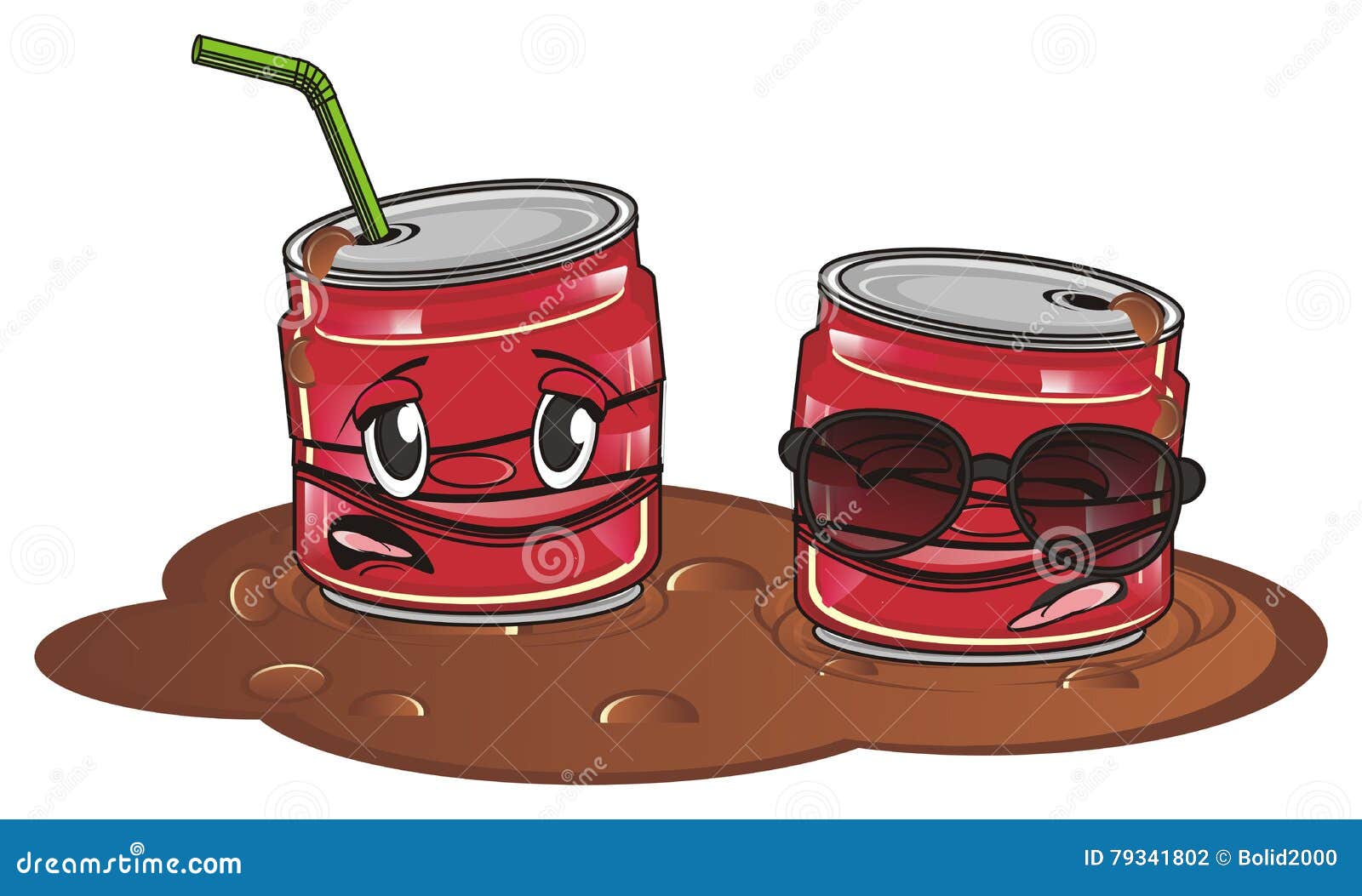 Crumpled Can Of Soda Risograph Cartoon Vector | CartoonDealer.com ...