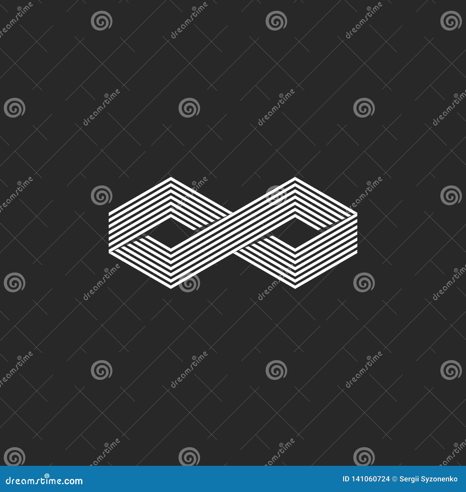 Two Cubes Logo Isometric Infinite Symbol, Infinity Geometric Shape ...