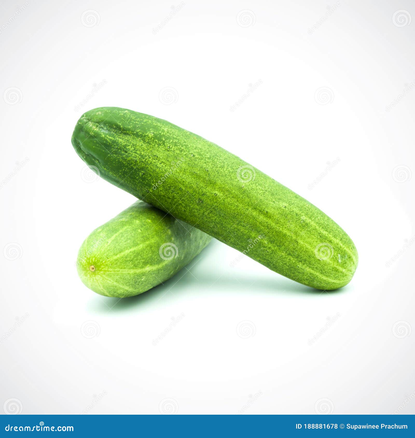 Two Cucumbers on a White Background Stock Photo - Image of nutritious ...