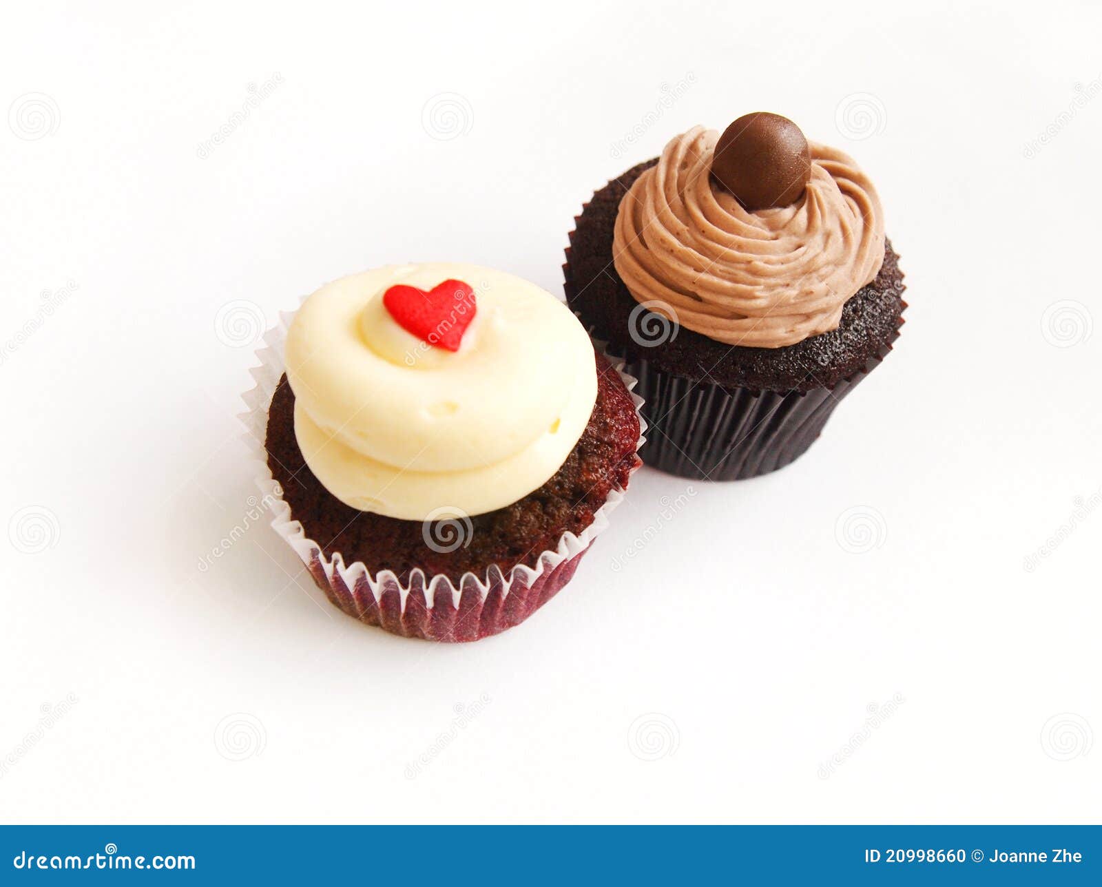 Two cup cakes stock photo. Image of desert, brown, gourmet - 20998660