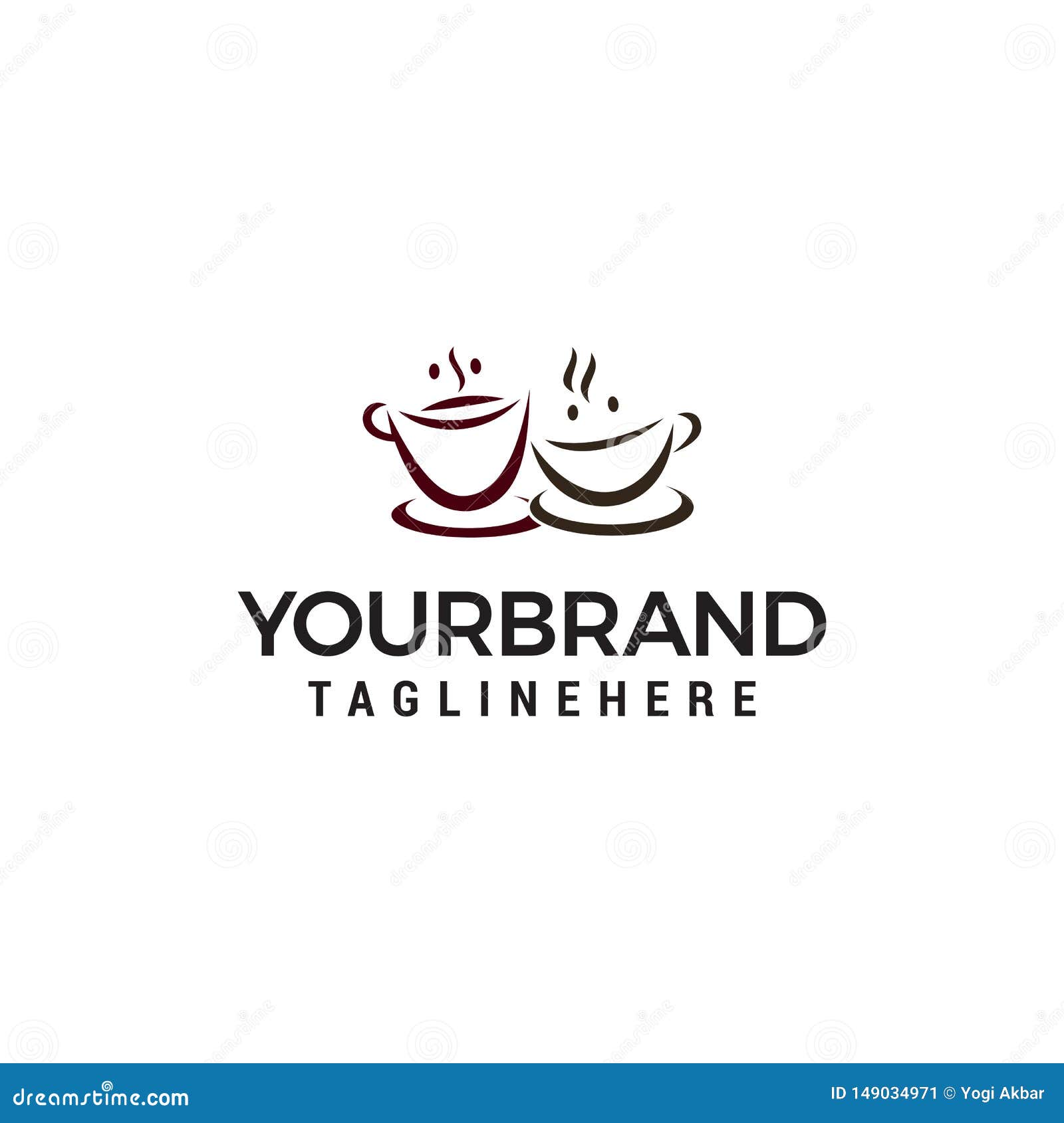 Two Cup Coffee Logo Design Concept Template Stock Vector - Illustration ...
