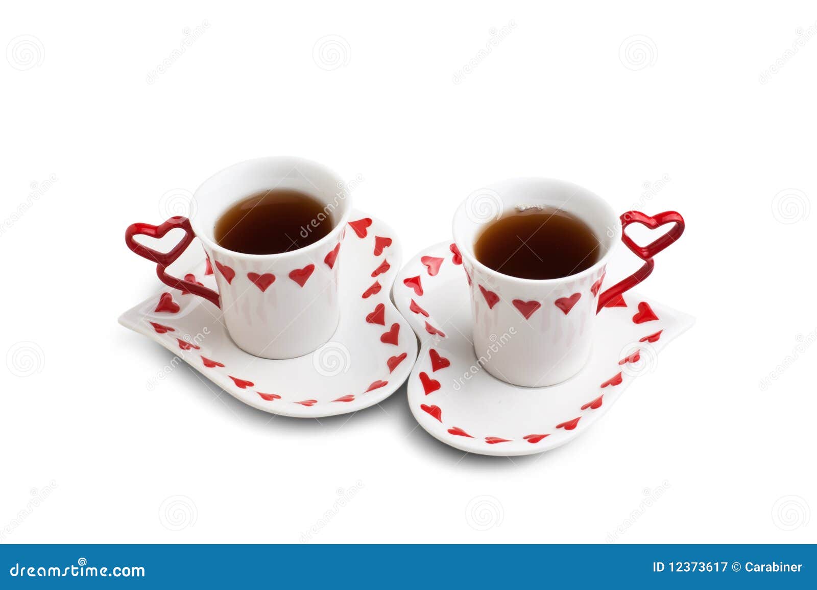 Two cup of tea stock image. Image of heart, ceramics - 12373617