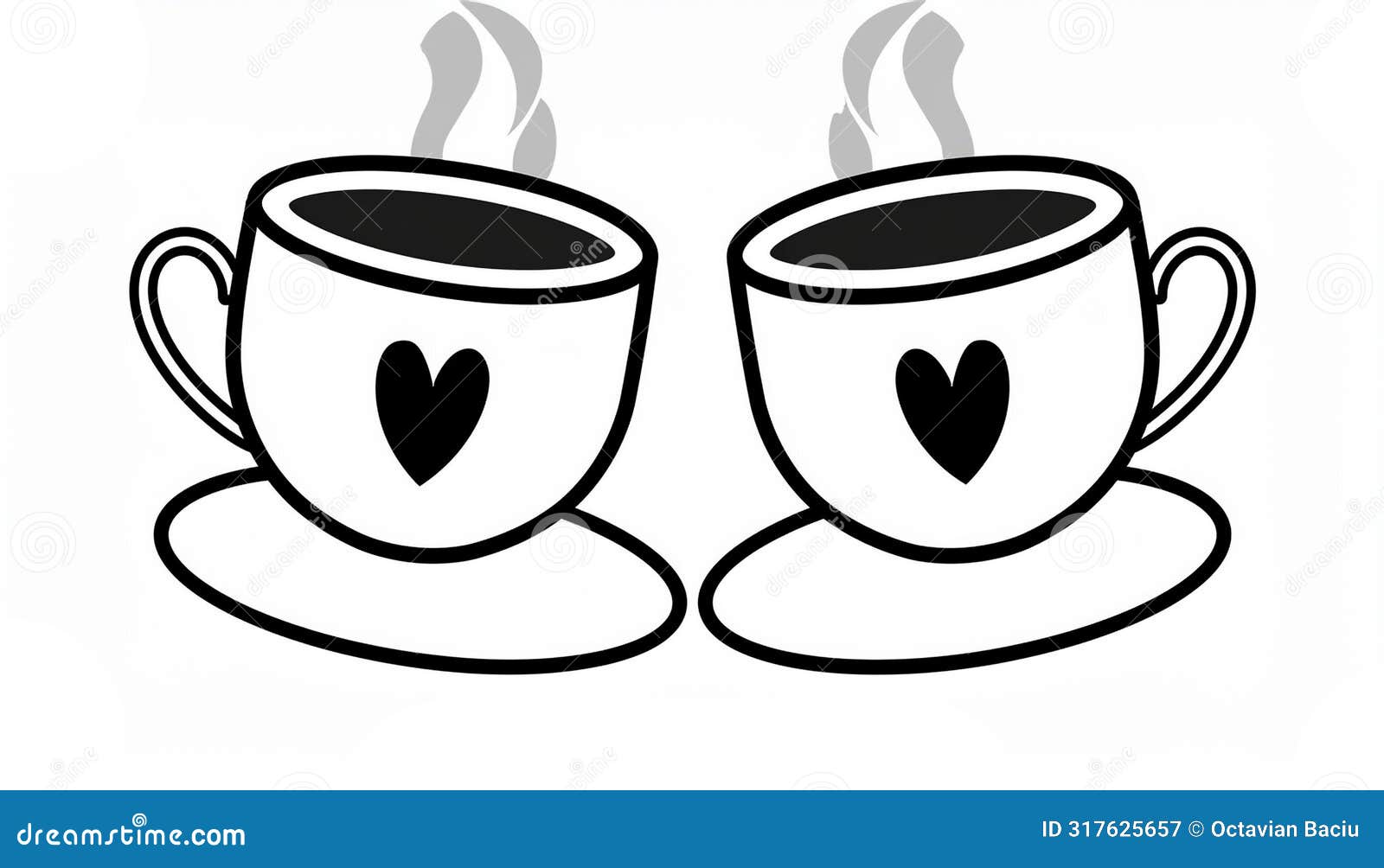 Two Cup of Tea Silhouette Flat Design Generated Image Stock ...
