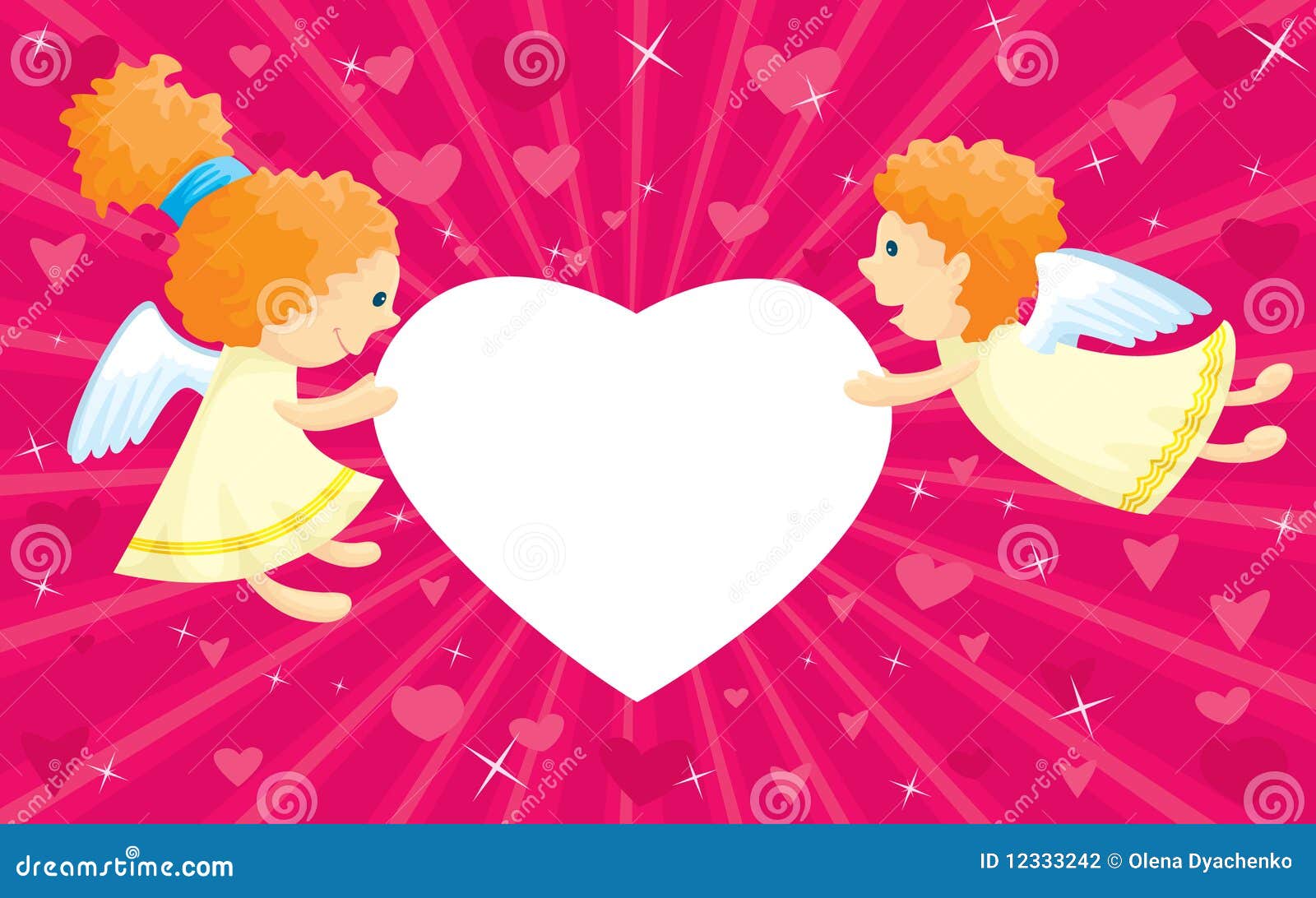 Two cupids stock vector. Illustration of flying, girl - 12333242