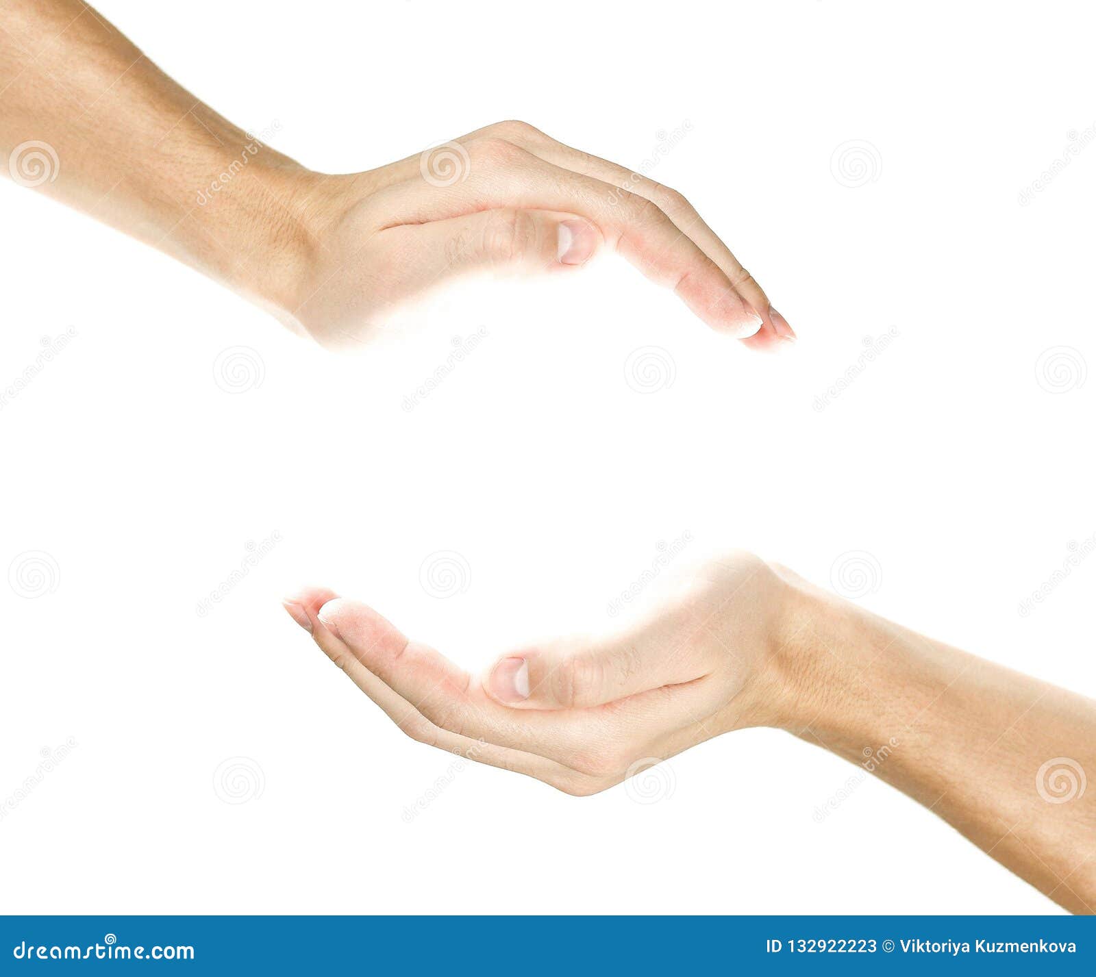 Two Cupped Hands. Isolated on White Background Stock Image - Image of ...