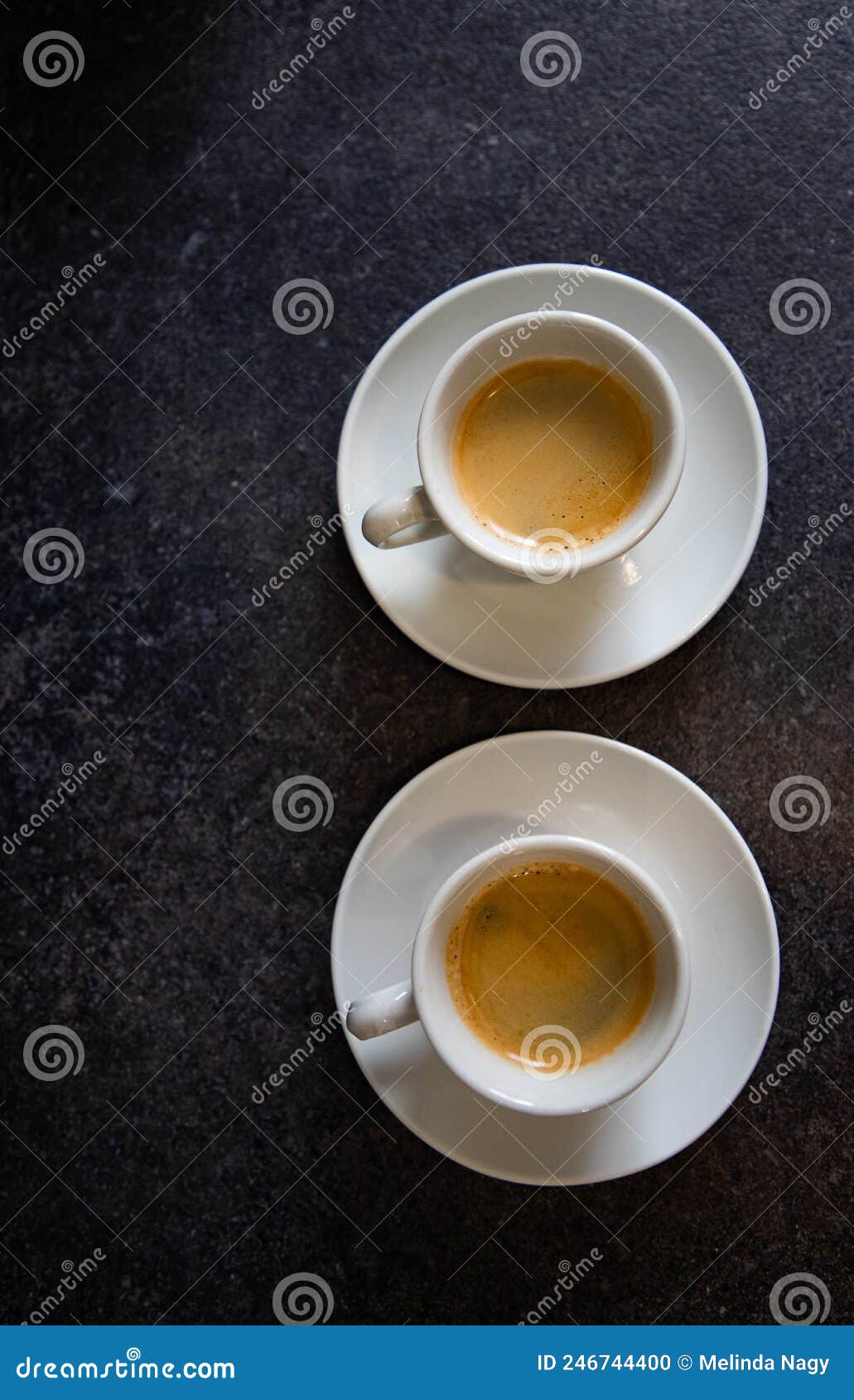 Two Cups of Black Coffee on the Kitchen Table Stock Photo - Image of ...
