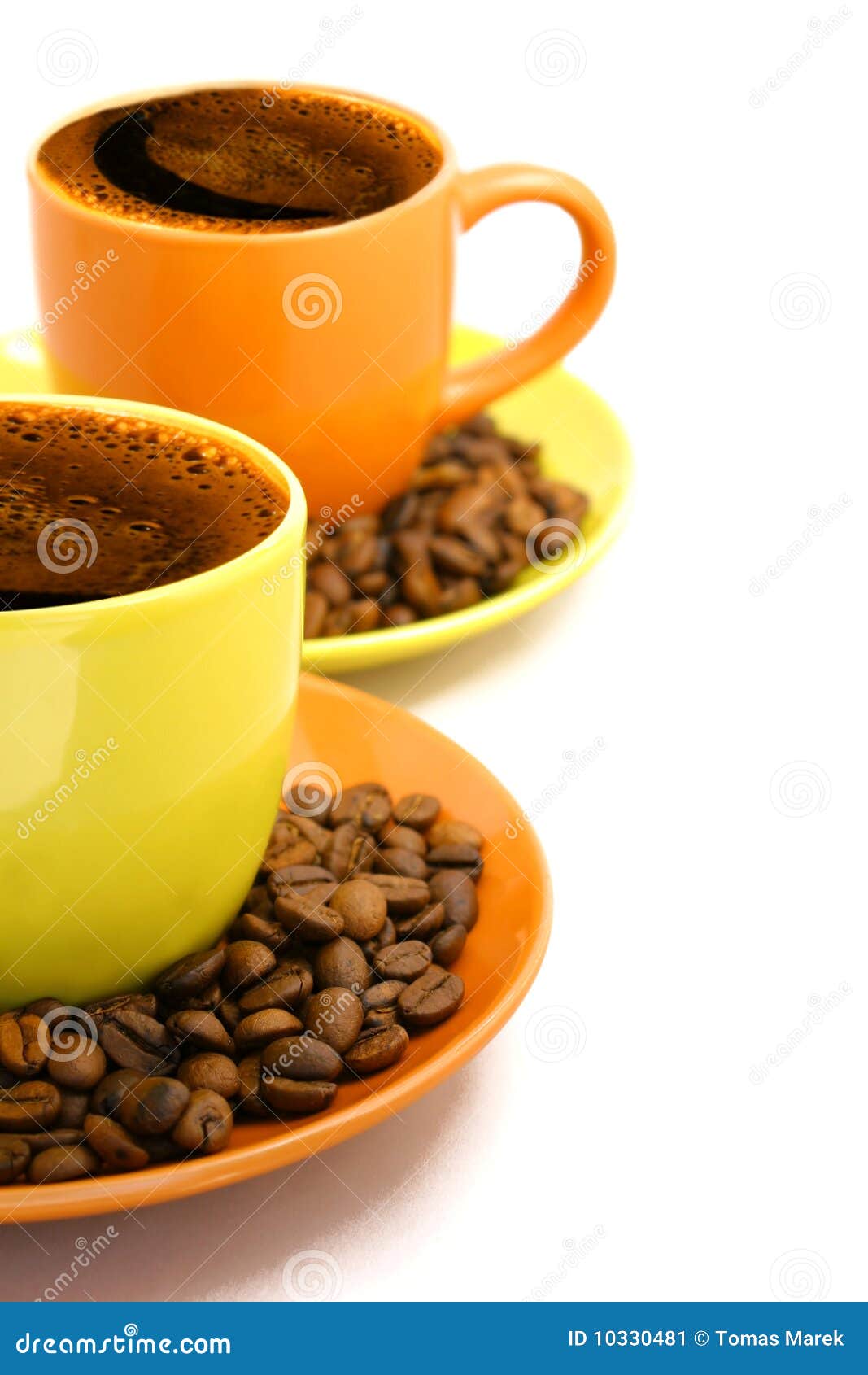 Two cups of coffee stock image. Image of color, blue - 10330481