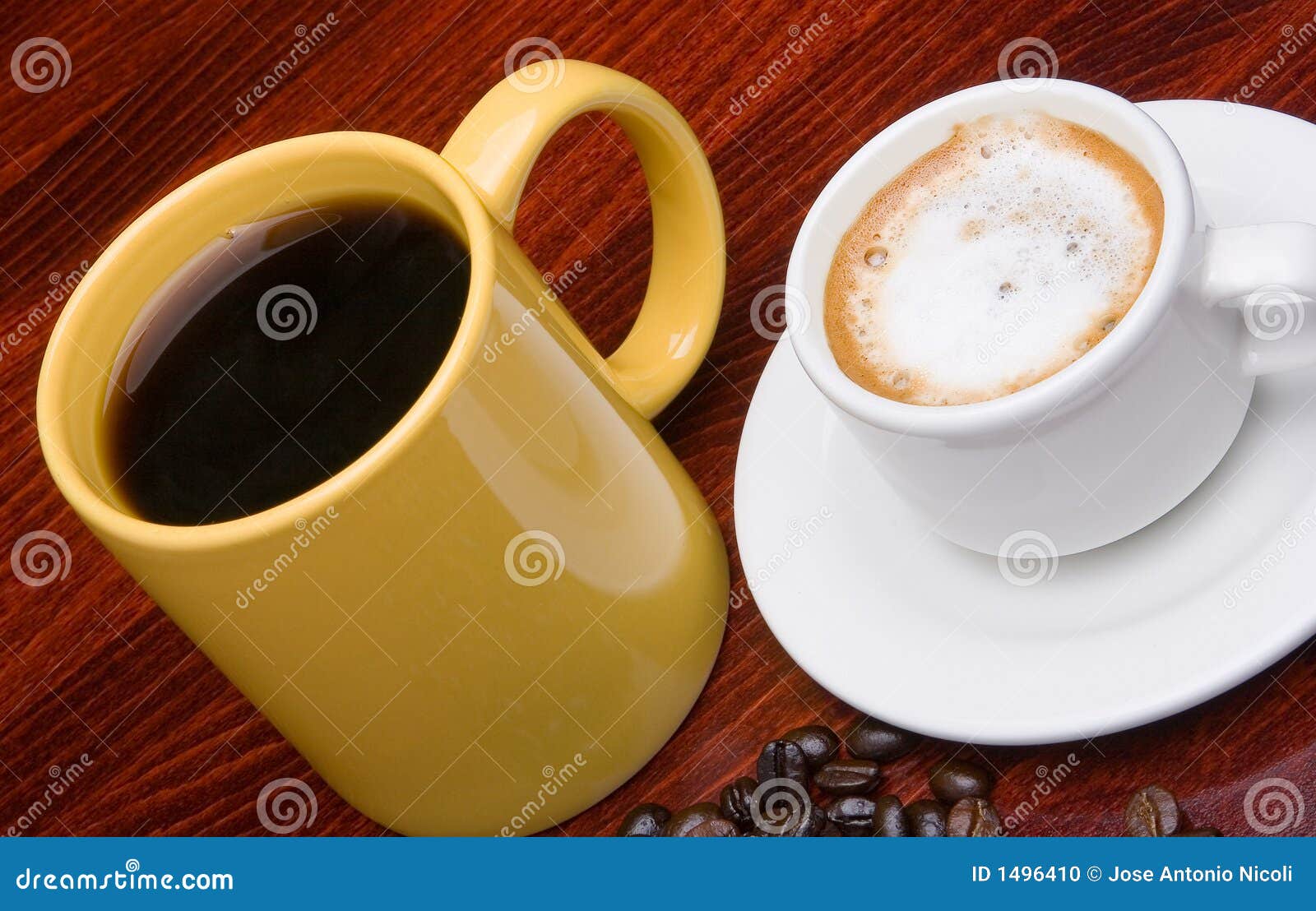 Two cups of coffee stock photo. Image of drink, coffe - 1496410