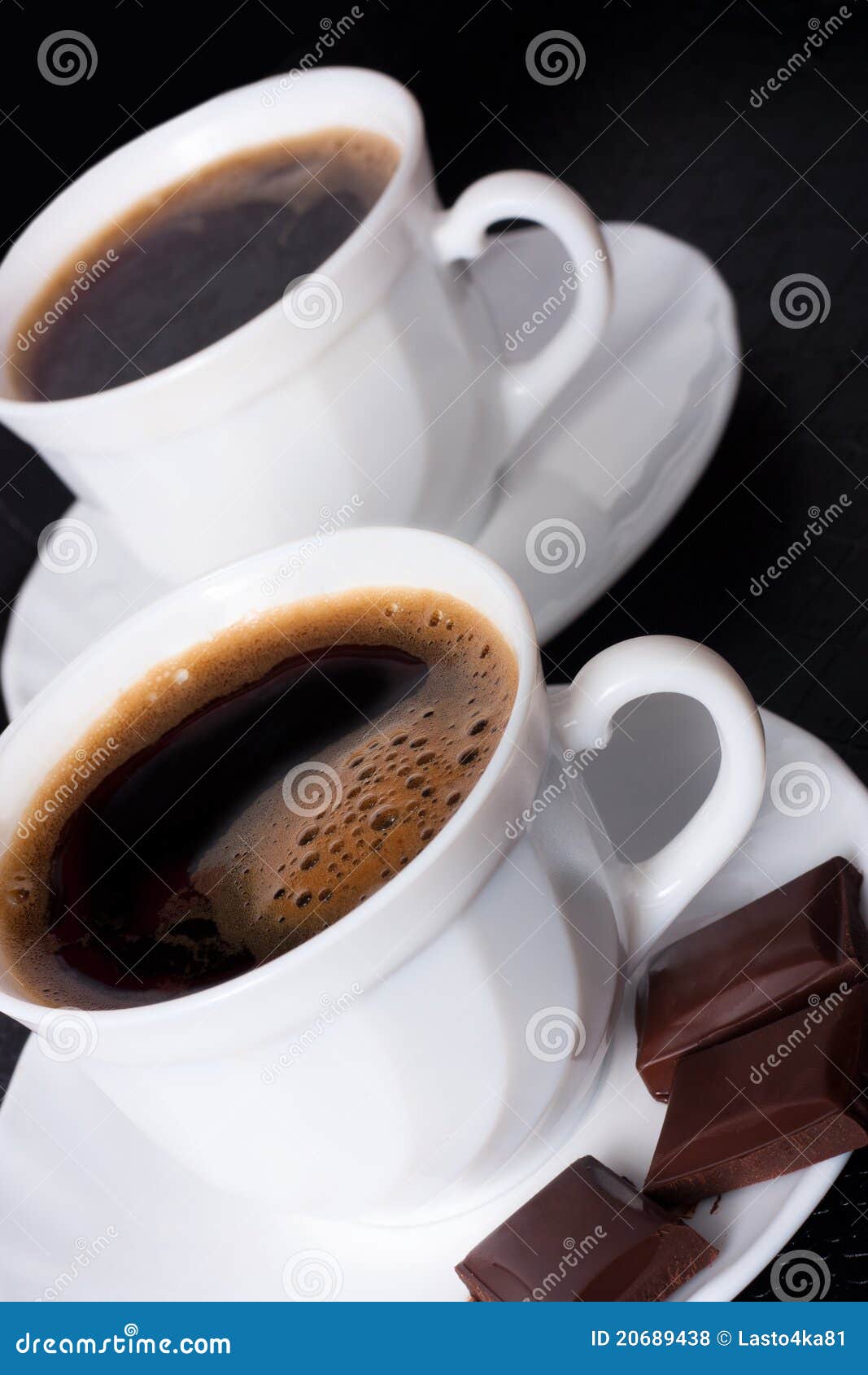 Two cups of coffee stock photo. Image of espresso, dish - 20689438