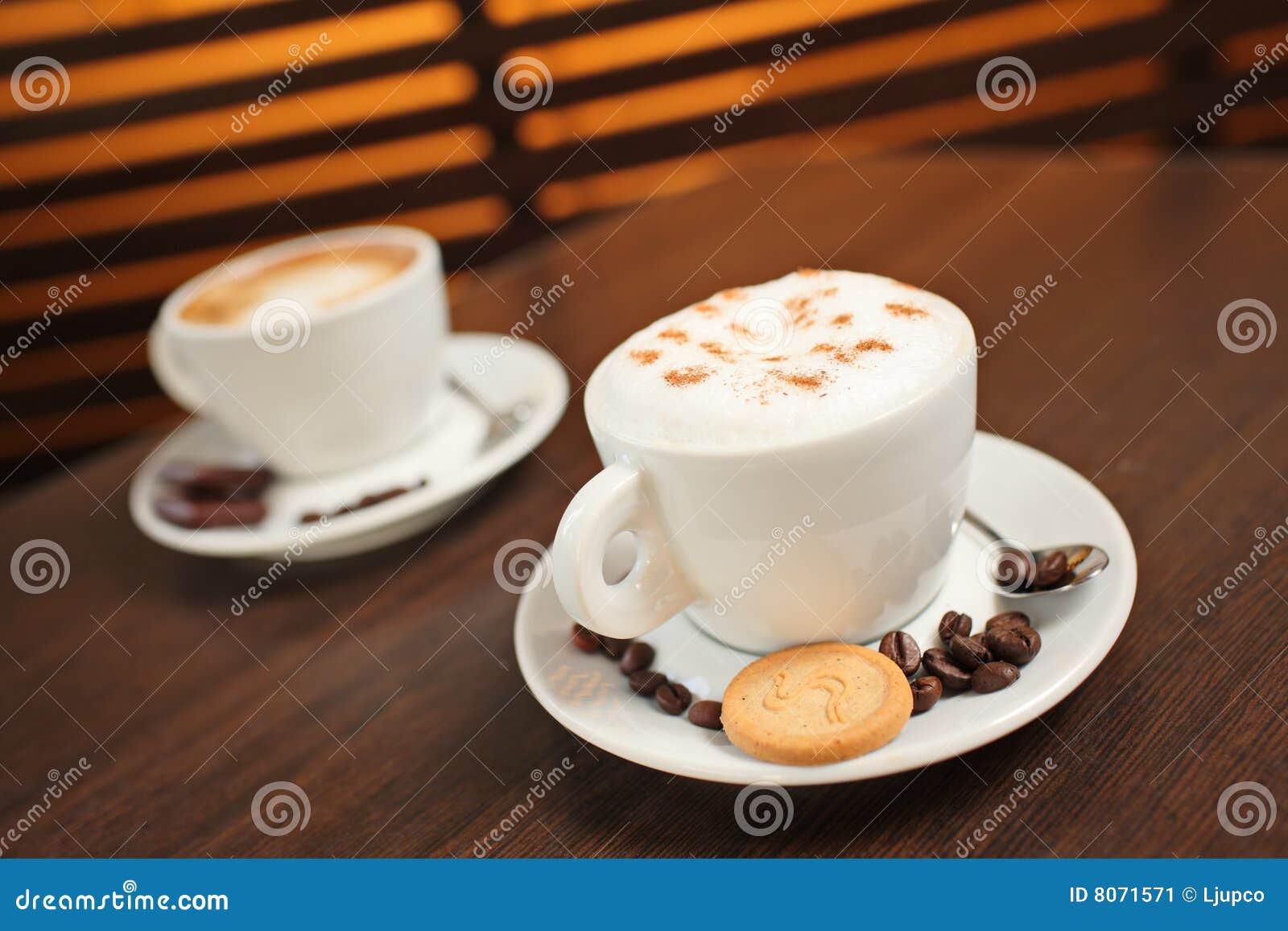 Two cups of coffee stock image. Image of black, latte - 8071571