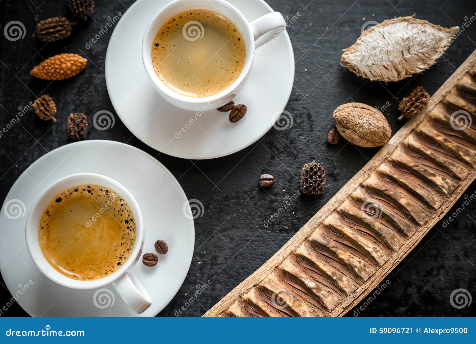 Two cups of coffee stock image. Image of cups, ingredient - 59096721