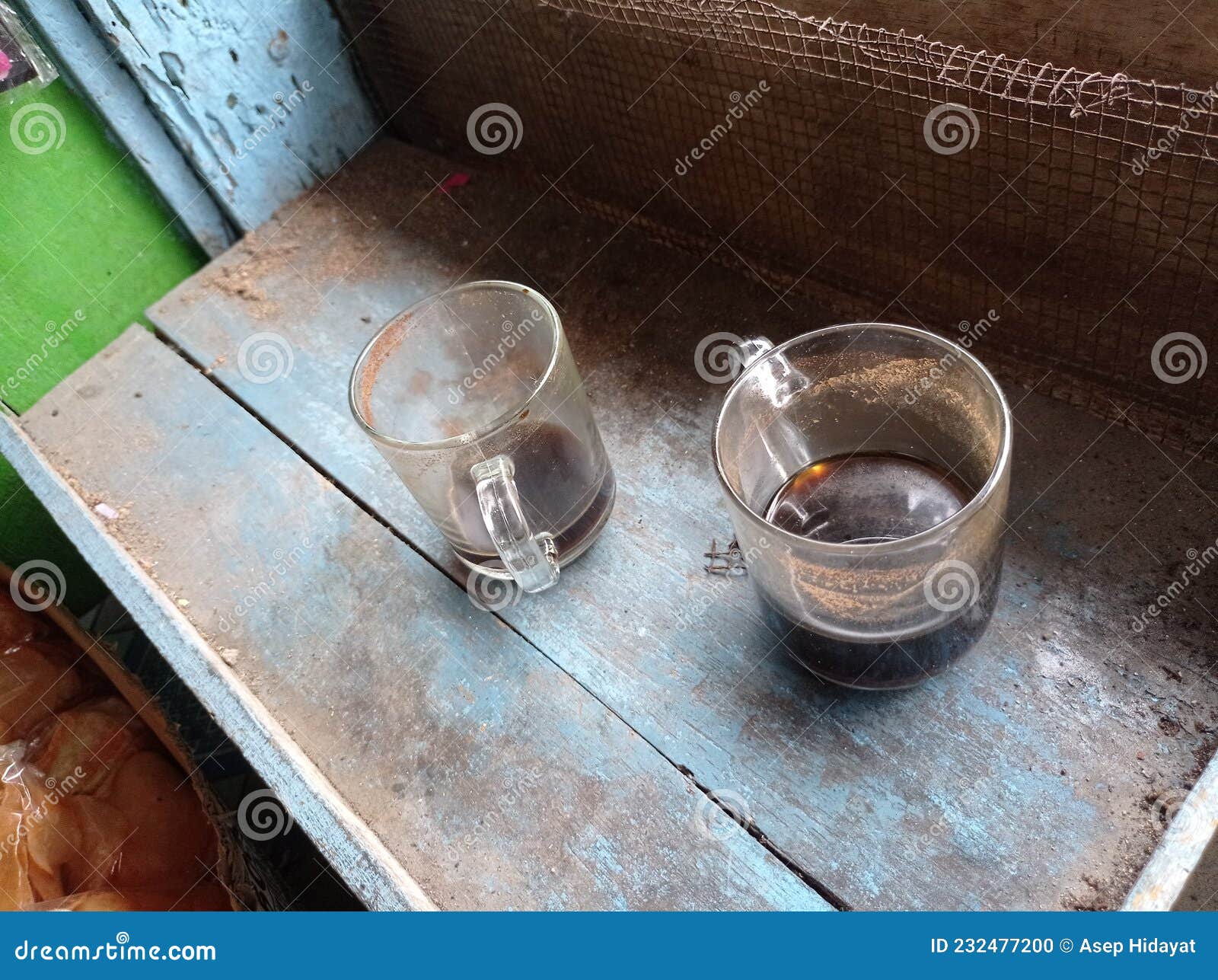 Two Cups of Coffee that Have Been Drunk Stock Photo - Image of room ...