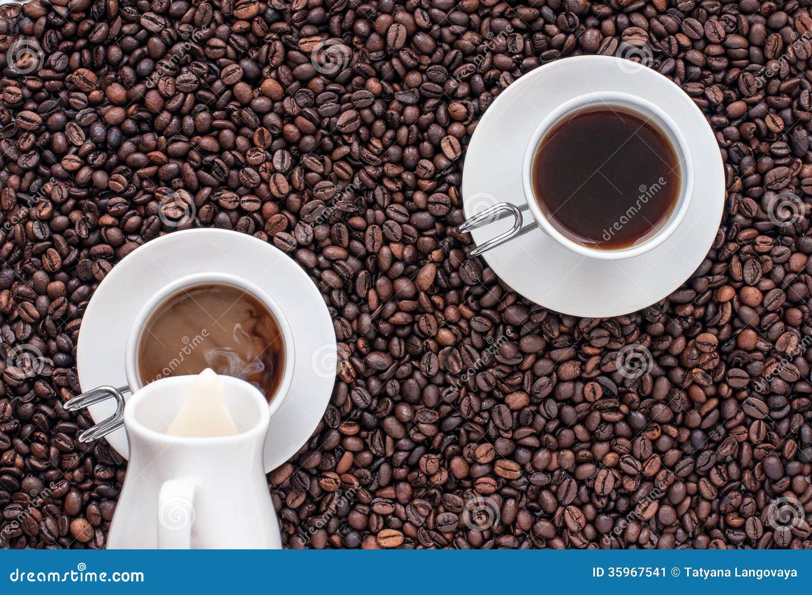 Two cups of coffee stock image. Image of milk, diet, beverage - 35967541