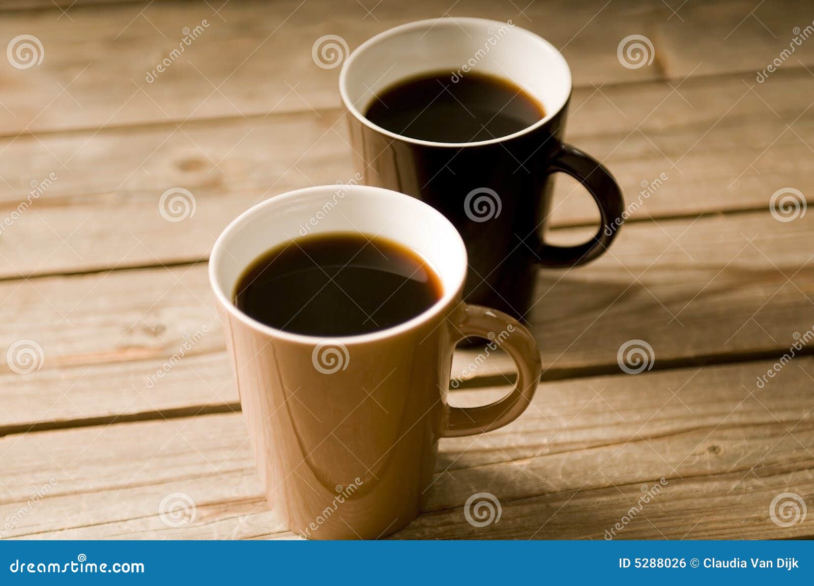 Two Cups of Coffee with Shallow DOF Stock Photo - Image of delicious ...