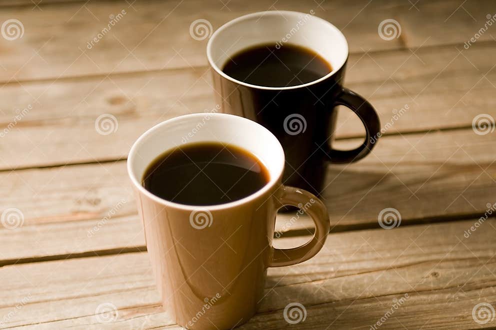 Two Cups of Coffee with Shallow DOF Stock Photo - Image of delicious ...