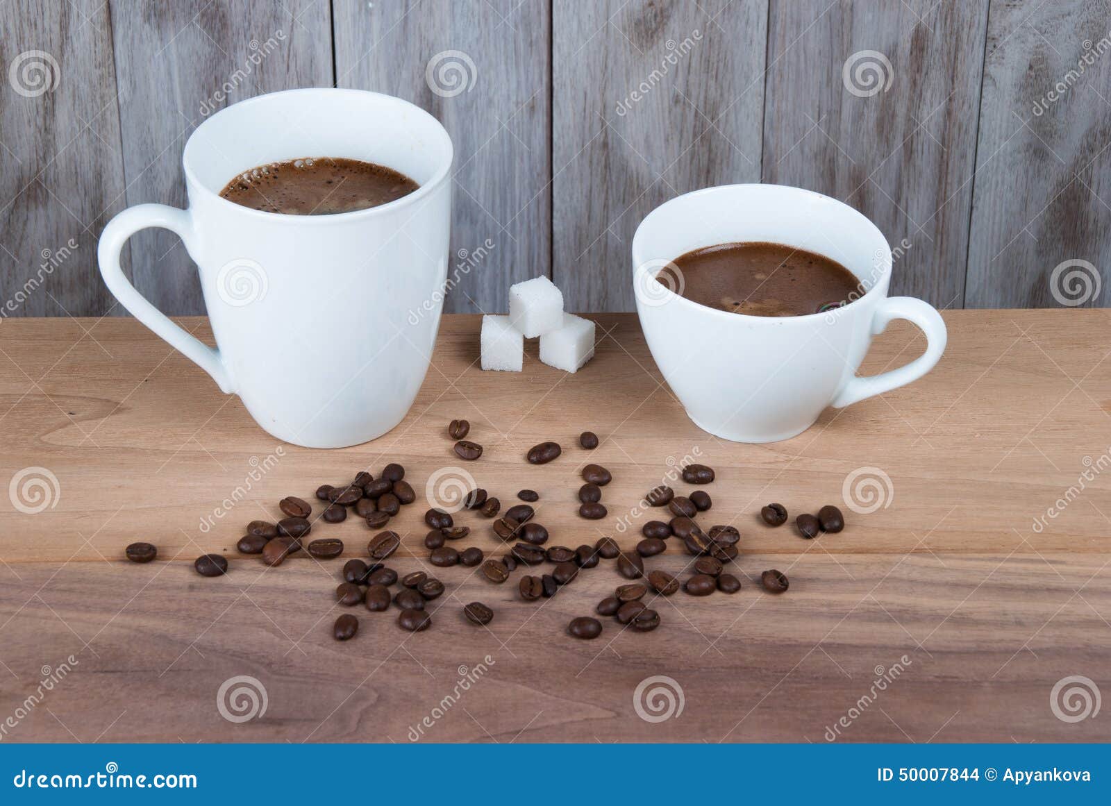 Two Cups of Coffee on the Table Stock Photo - Image of arabica, morning ...