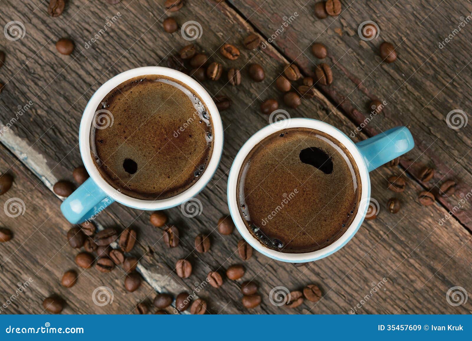 Two cups of coffee stock image. Image of drink, breakfast - 35457609