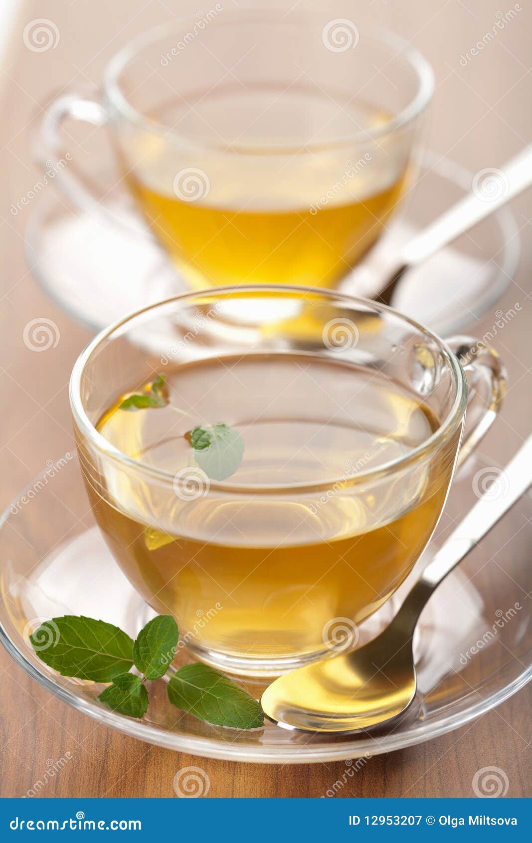 Two Cups Of Green Tea Royalty Free Stock Photography - Image: 12953207