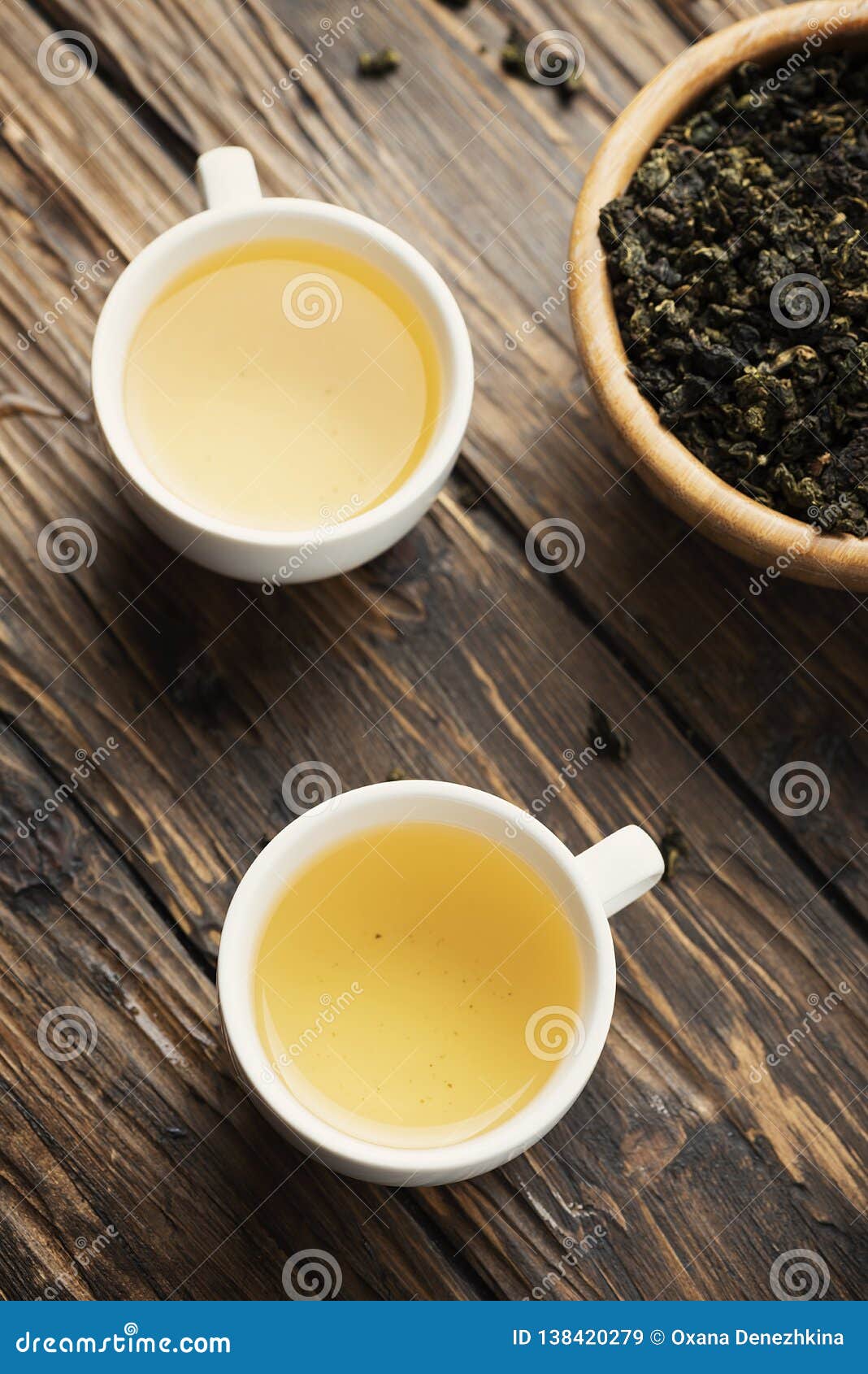 Two Cups with Hot Green Tea Stock Image - Image of fresh, healthy ...