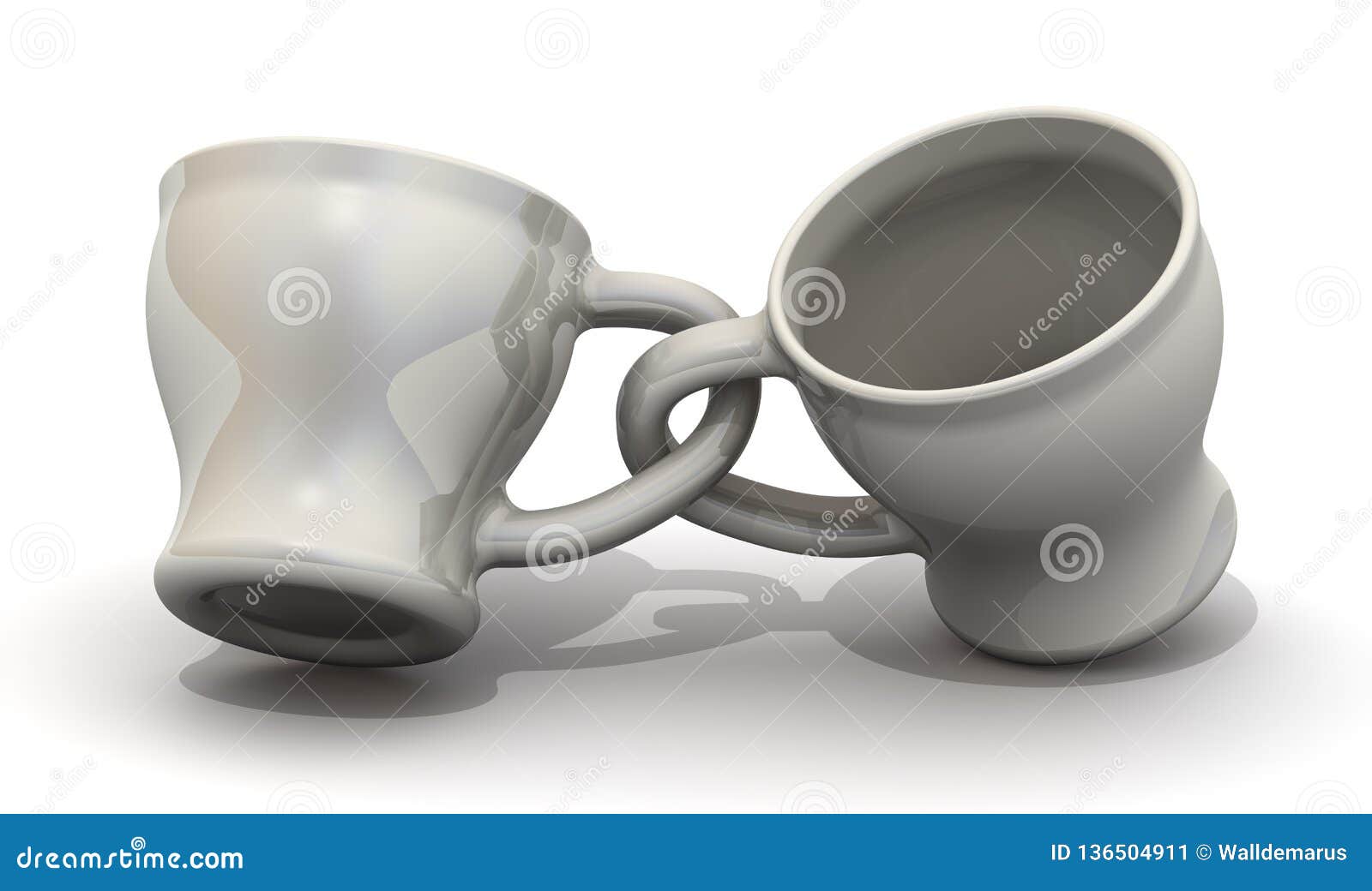 Two Mugs. Inseparable Couple Stock Illustration - Illustration of ...