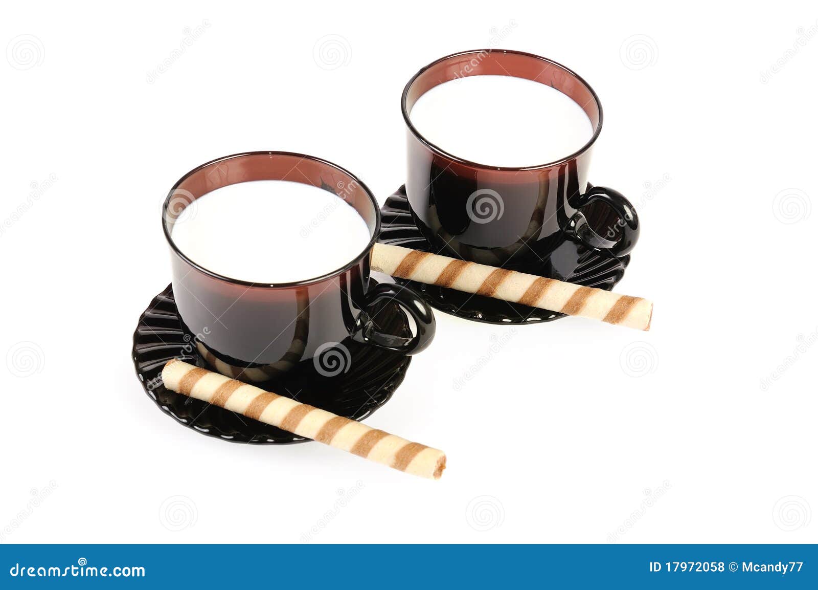 Two Cups with Milk and Cookies. Stock Photo - Image of health, beverage ...