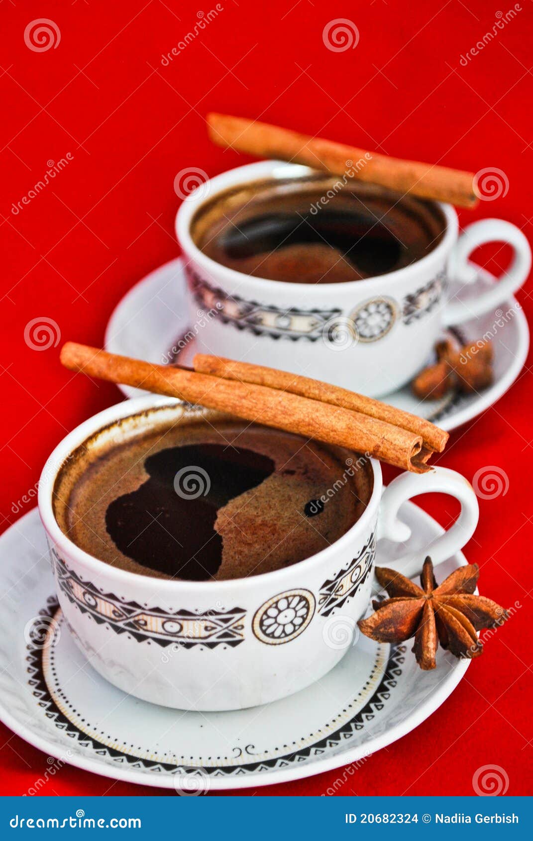 Two cups of morning coffee stock photo. Image of espresso - 20682324