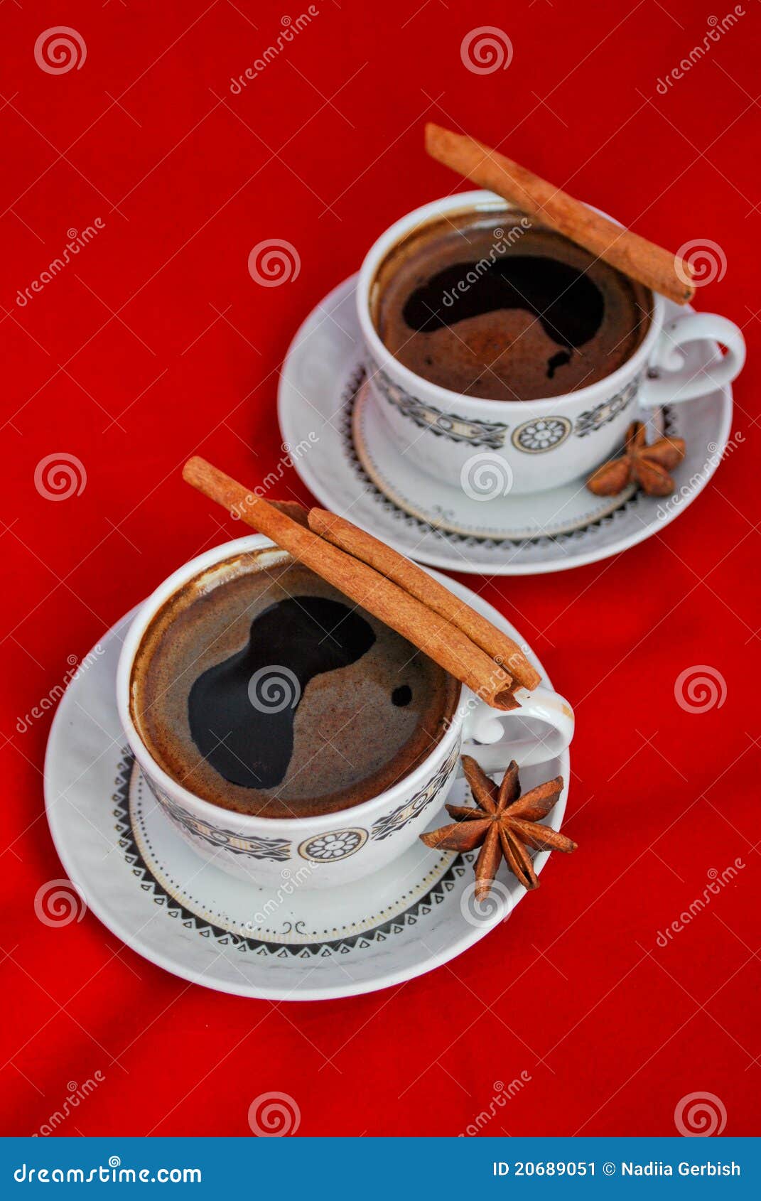 Two cups of morning coffee stock image. Image of cute - 20689051