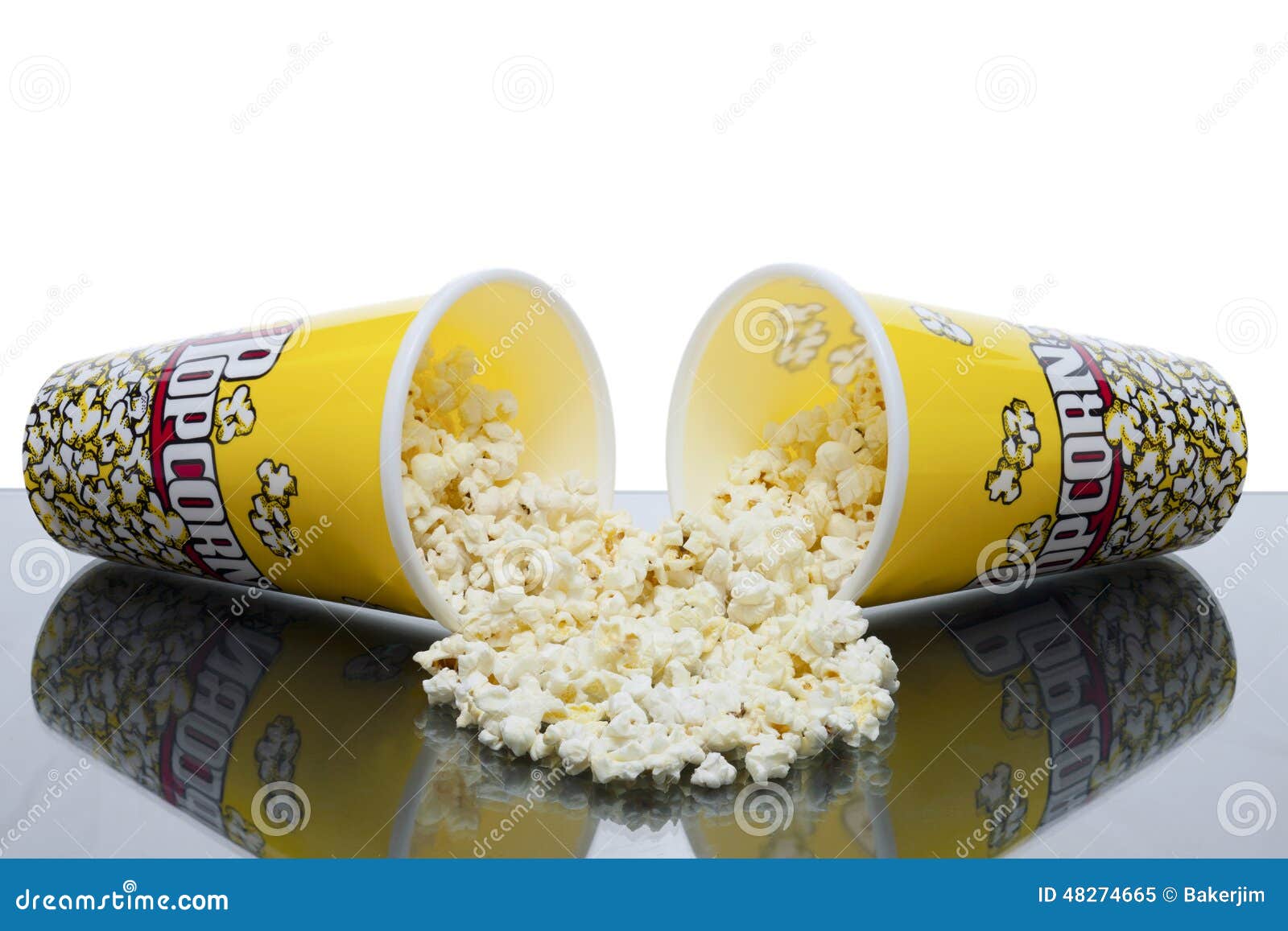 Two cups pf popcorn stock image. Image of kernels, buttered - 48274665