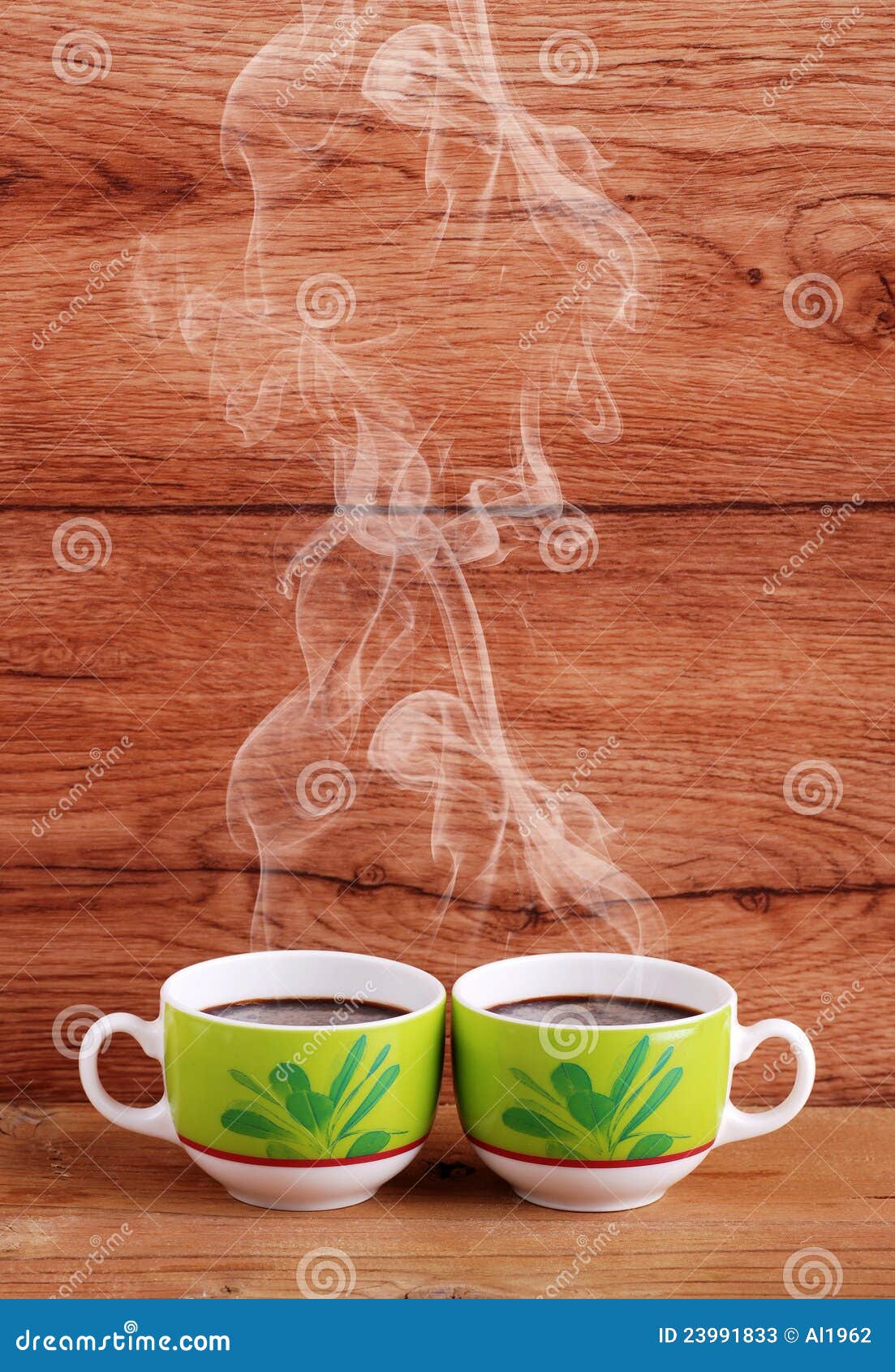 Two Cups of Steaming Coffee Stock Image - Image of color, coffee: 23991833