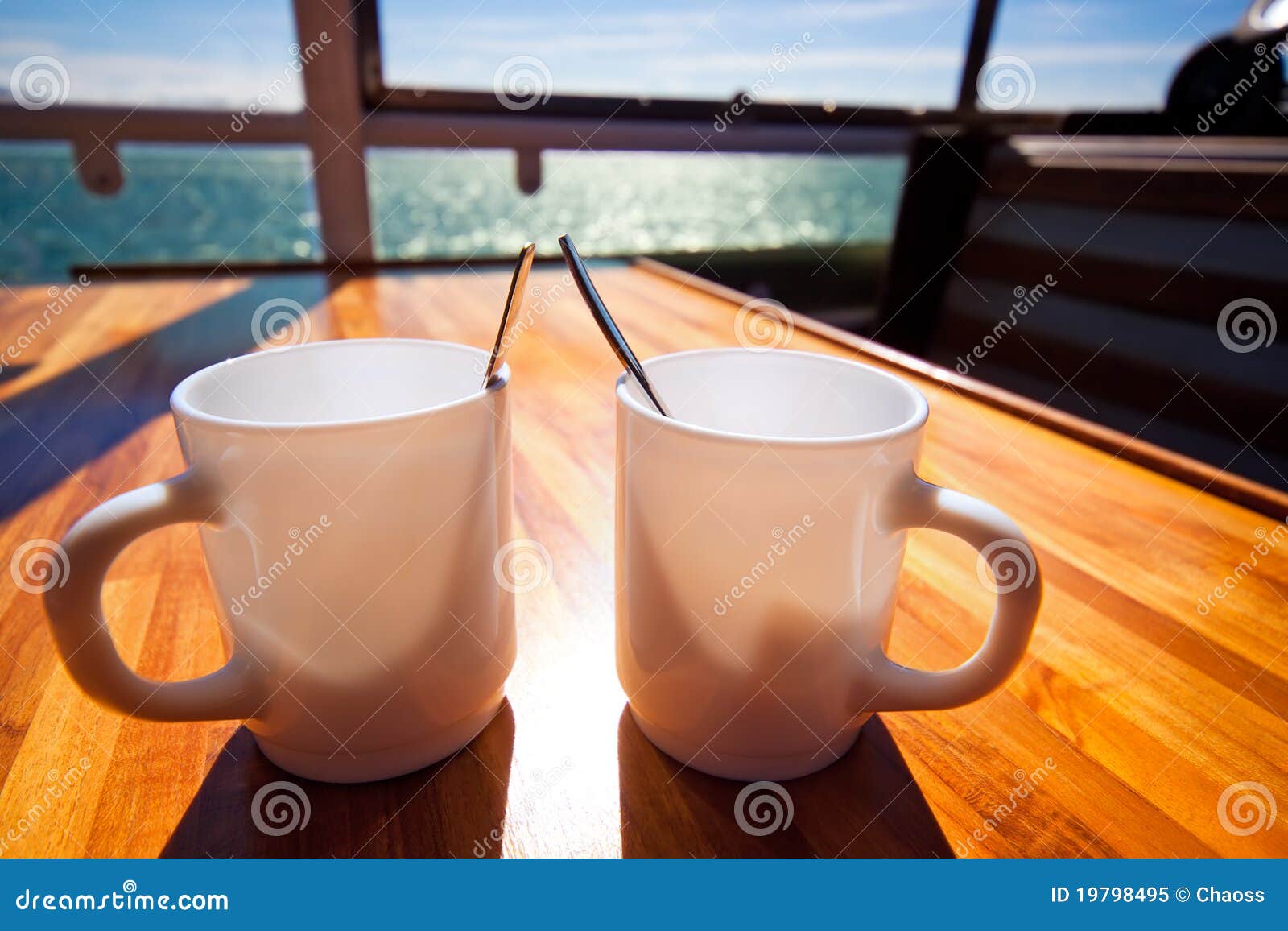 Two cups on table stock image. Image of white, coffee - 19798495