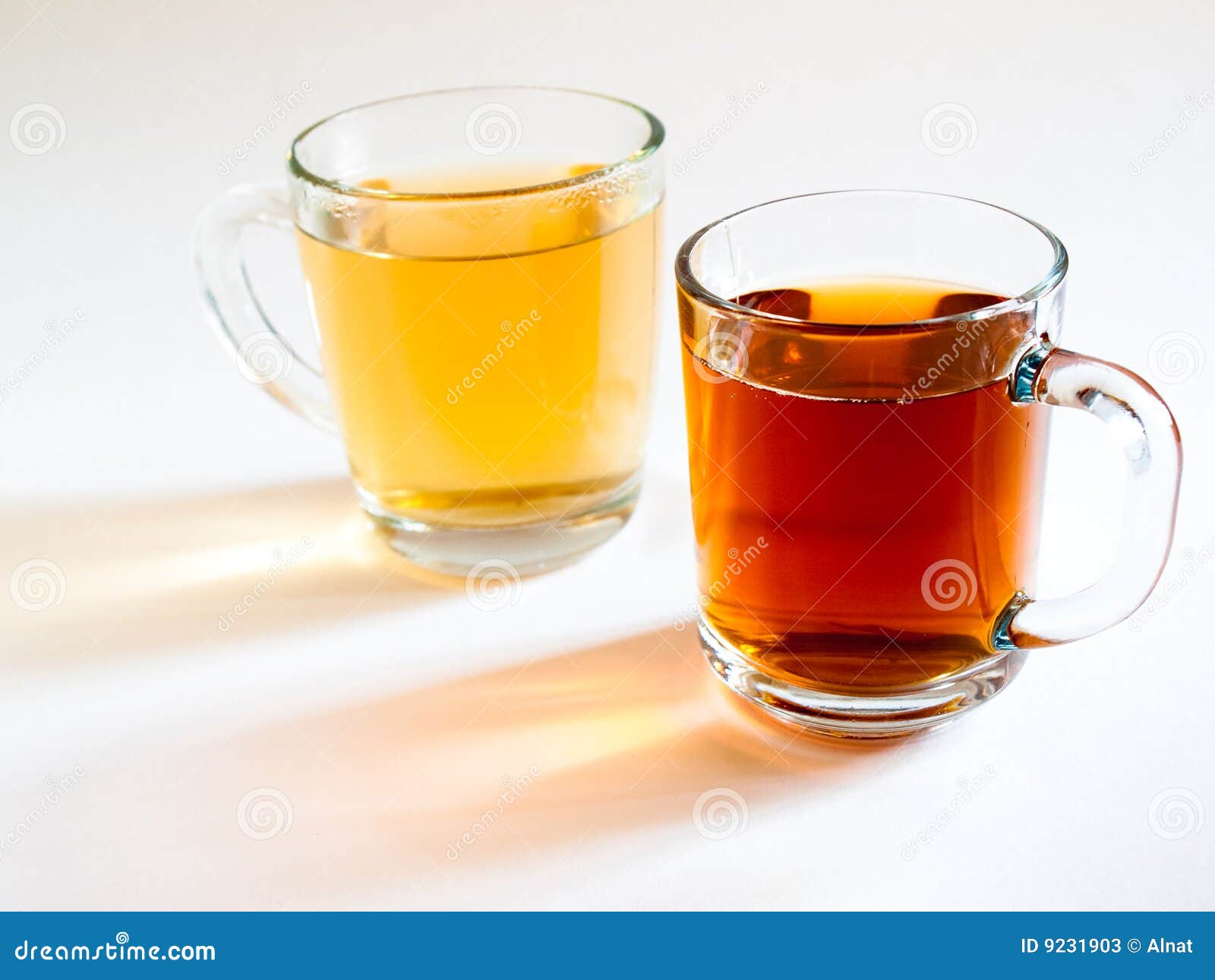 Two cups of tea stock image. Image of black, water, reflection - 9231903