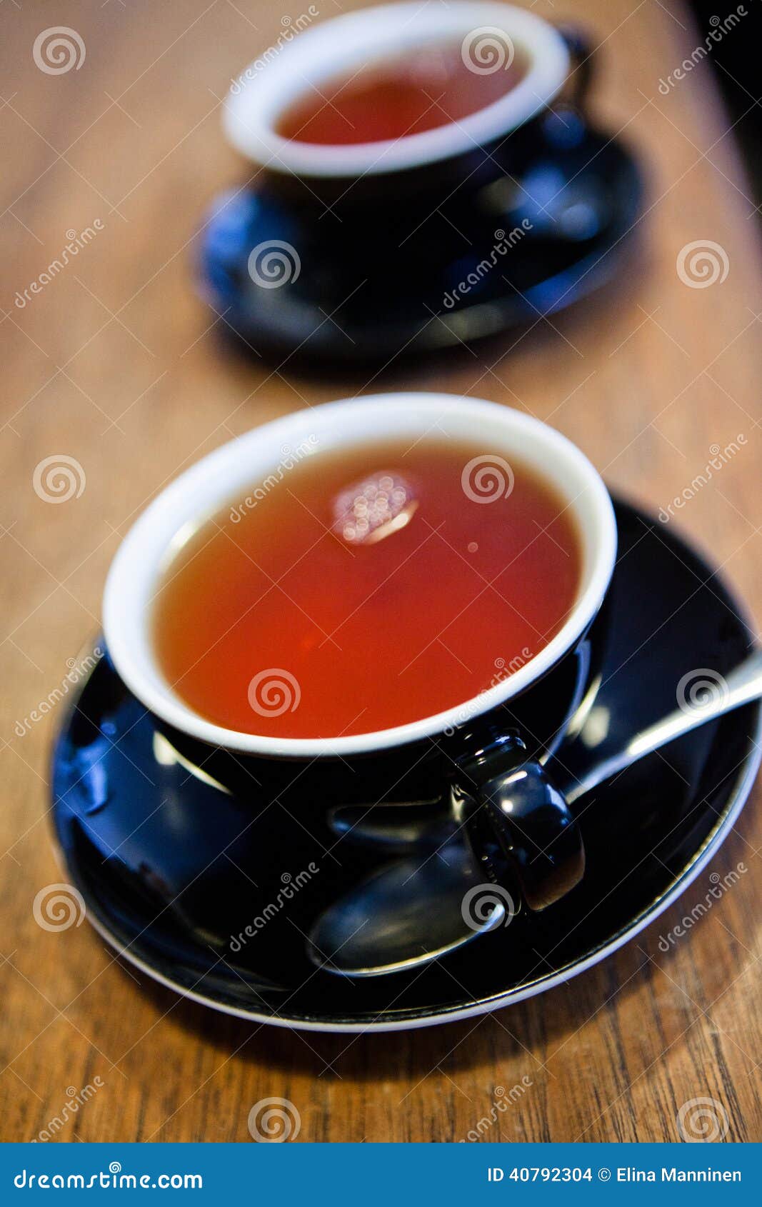 Two cups of tea stock photo. Image of yummy, tasty, metal - 40792304