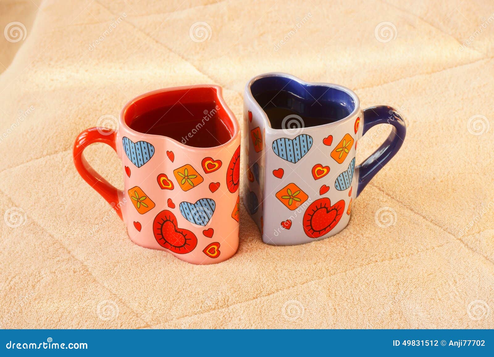 Two cups of tea stock photo. Image of drink, indoors - 49831512