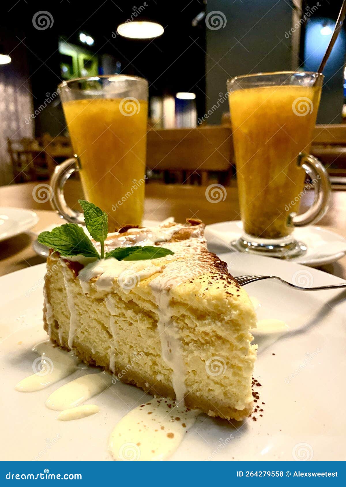 Two Cups of Tea and Slice of Cinnamon Cake Stock Photo - Image of drink ...