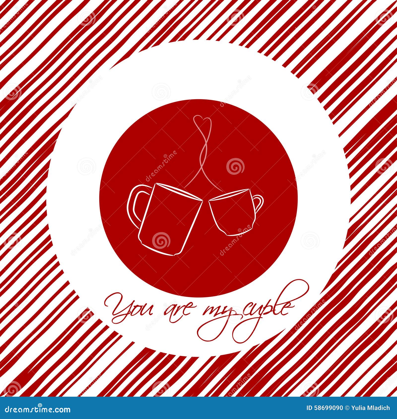 Two Cups and Text- Mix of Words Stock Vector - Illustration of romantic ...