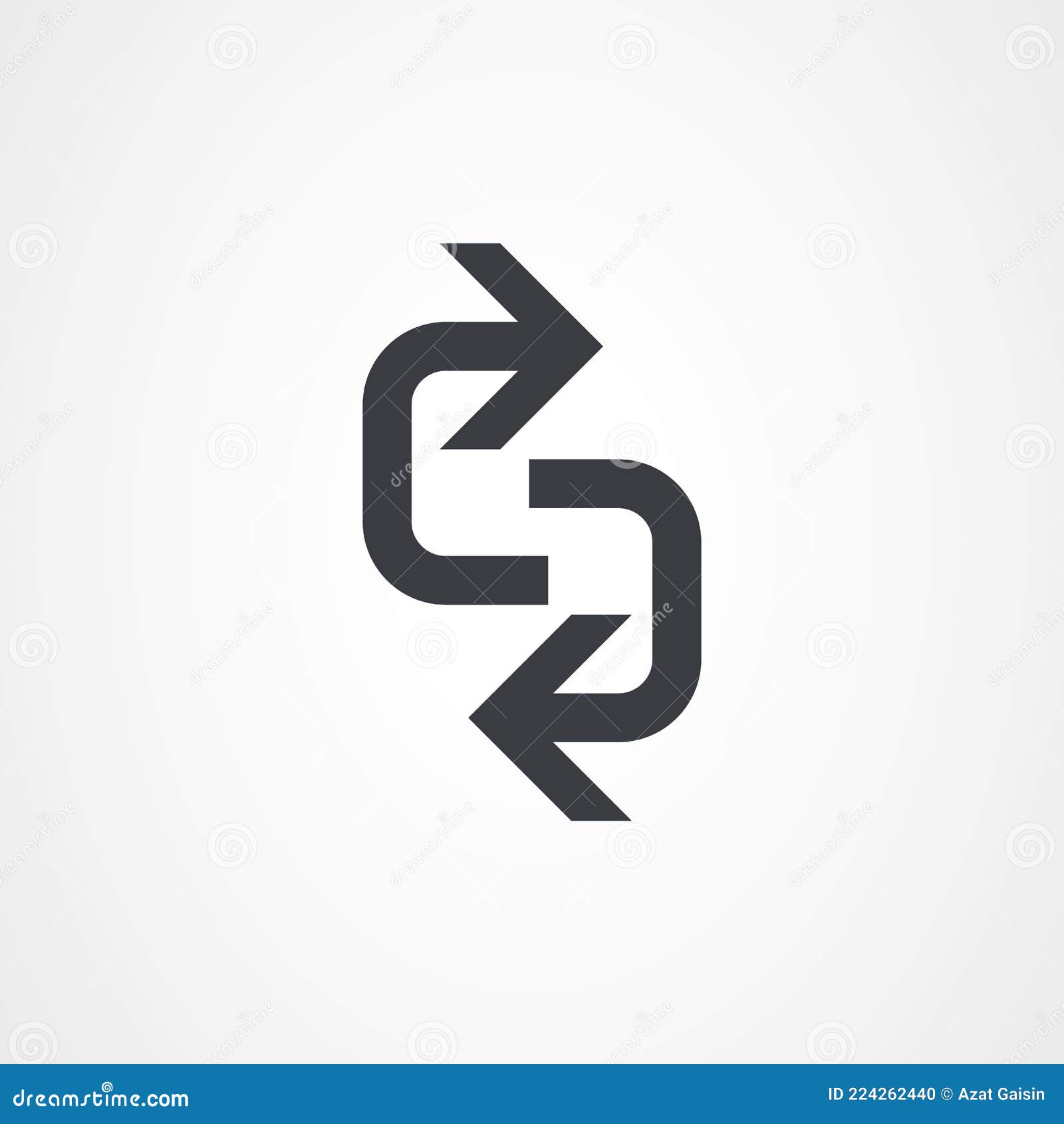 Two Curve Arrow, Arrow Icon Stock Illustration - Illustration of design ...