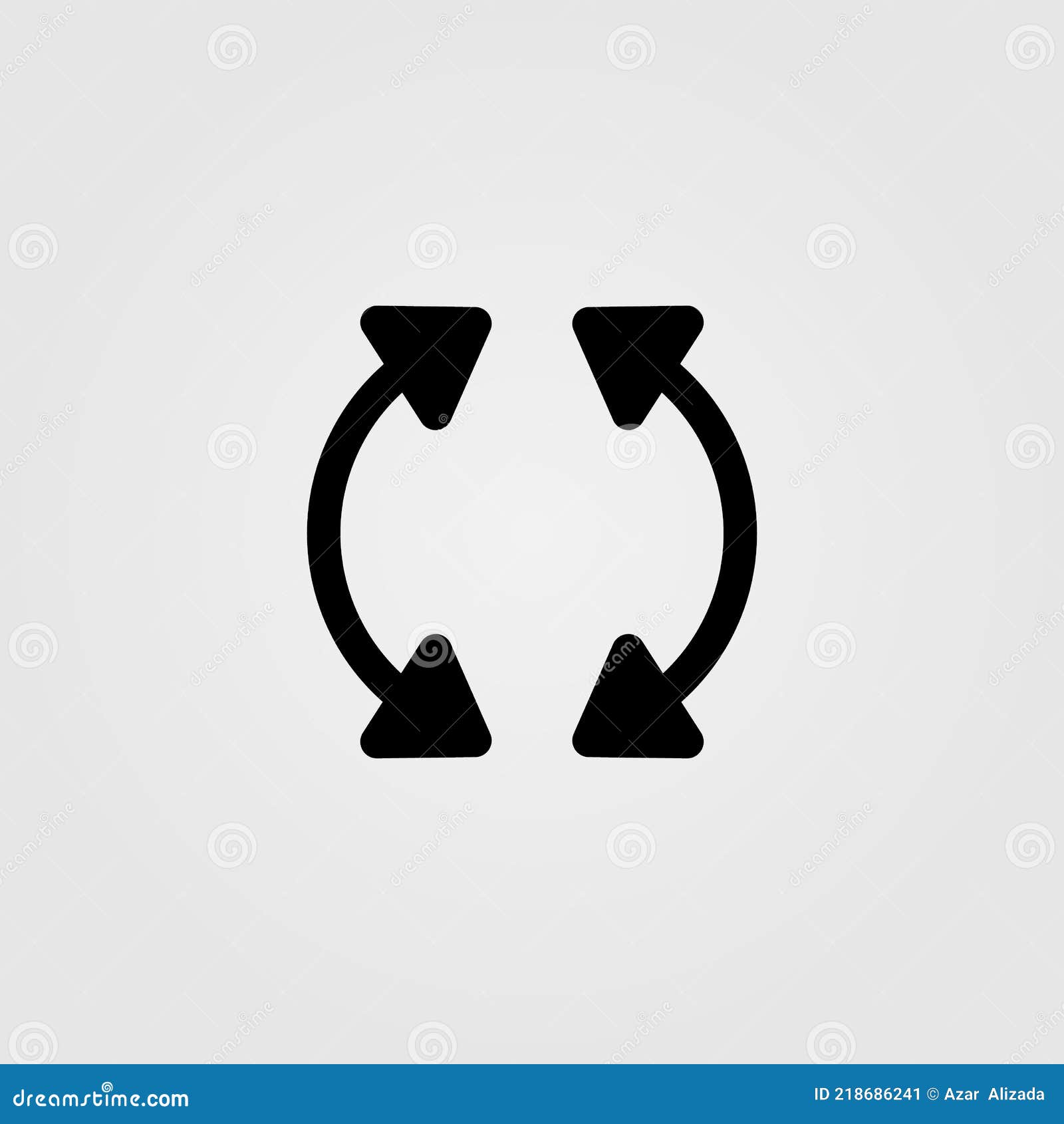 Two Curved Arrows Icon in Line Design Style Stock Vector - Illustration ...