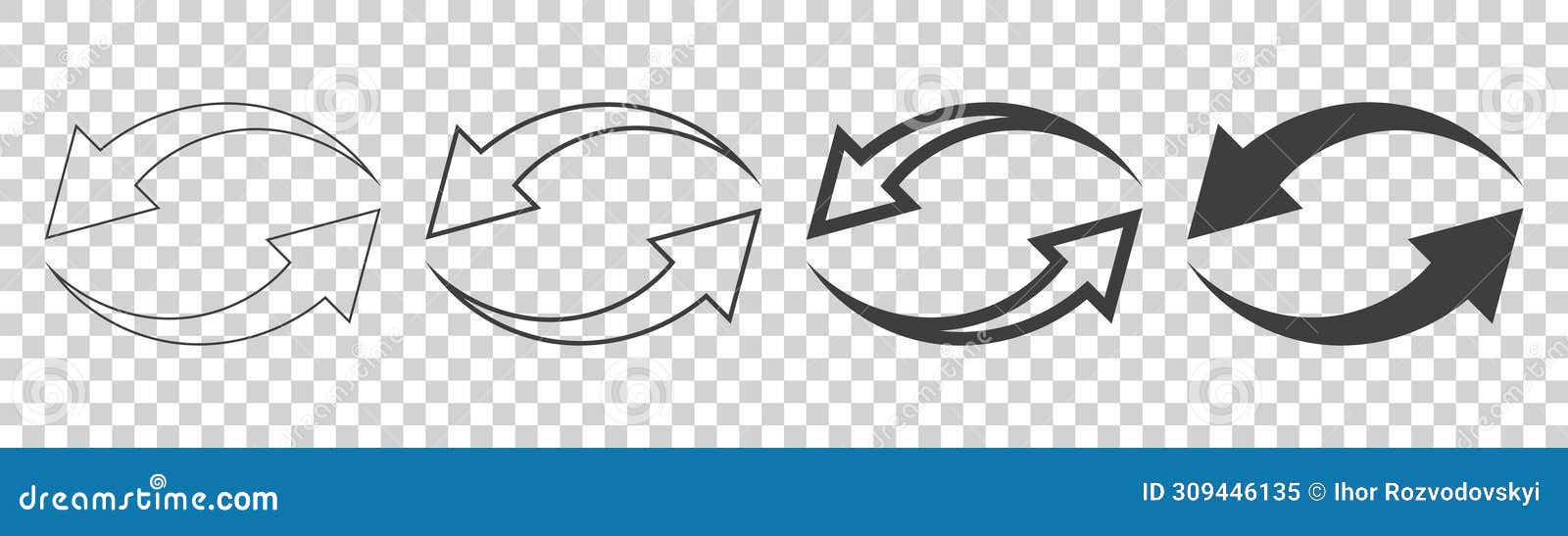 Two Curved Arrows. Two Opposite Symmetrical Arrows Stock Illustration ...